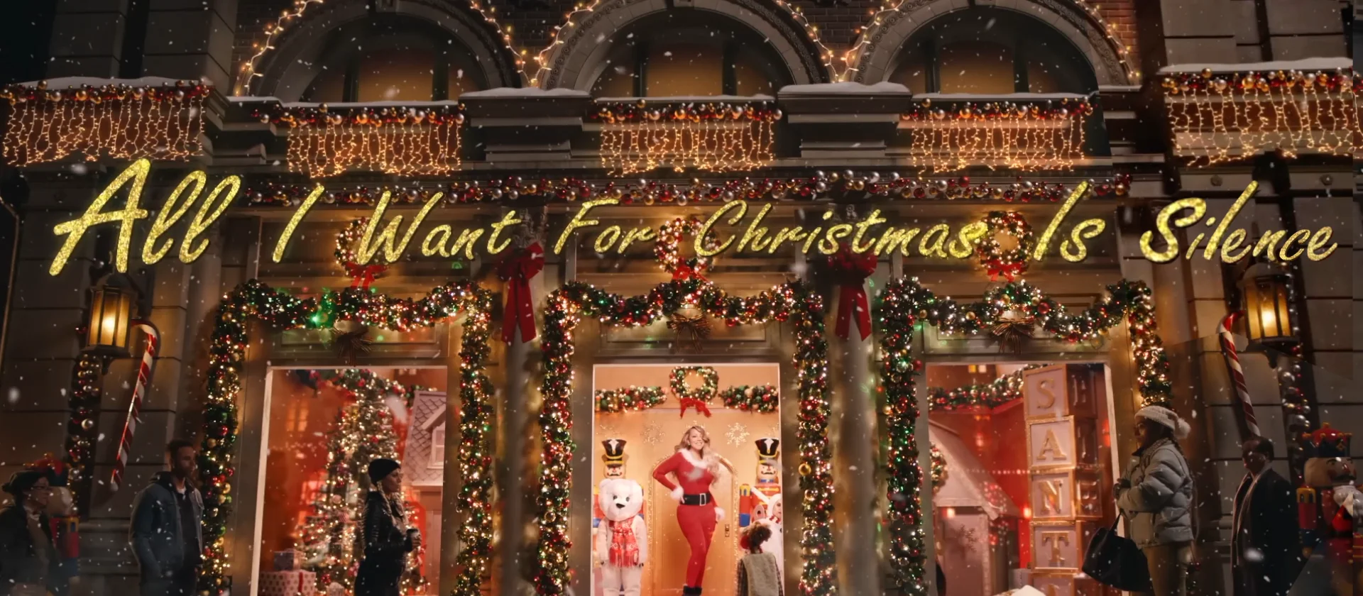 All I want for Christmas is... Silence! Mariah Carey Parody. Movie Mashup..