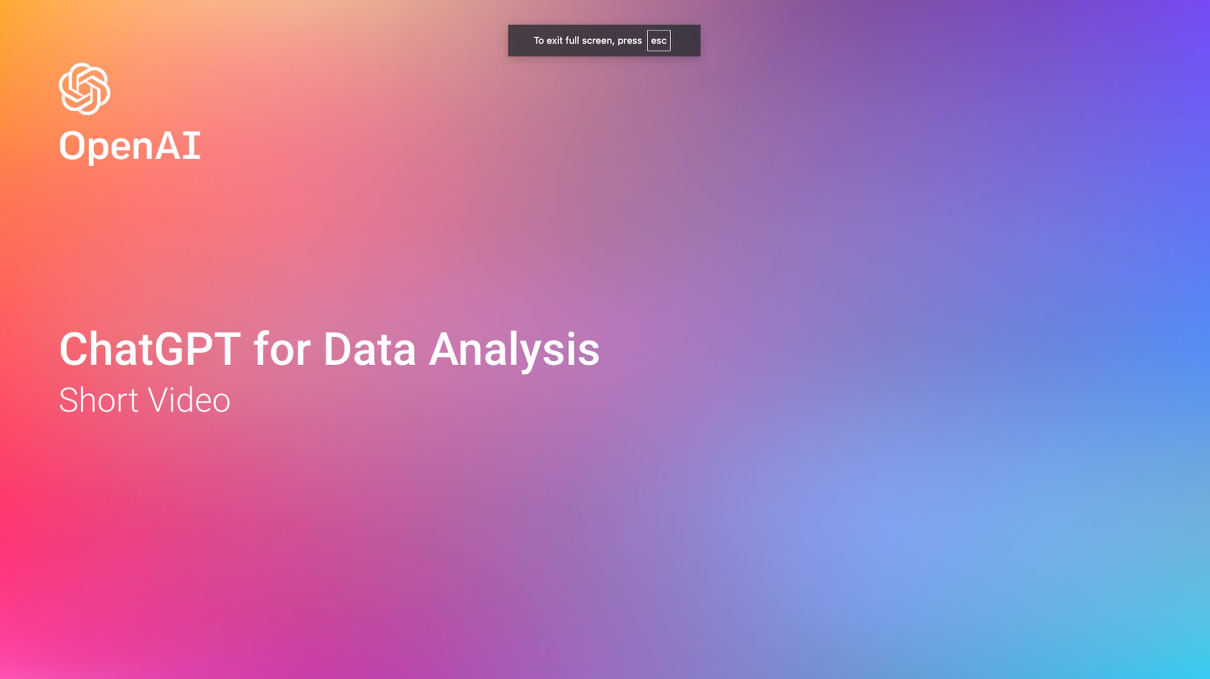 ChatGPT for Data Analysis