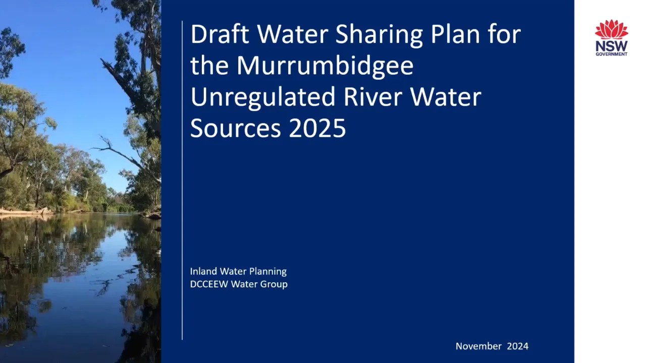 Water sharing plan for the Murrumbidgee held 12 Nov 2024