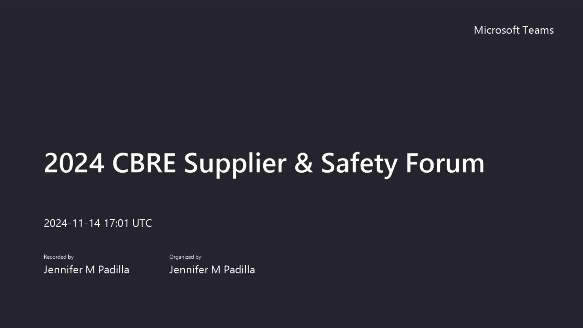 2024 CBRE Supplier & Safety Forum-Meeting Recording