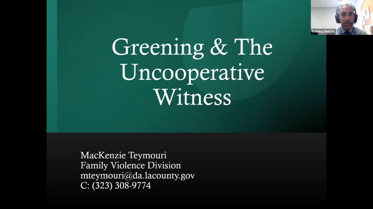 Greening & The Uncooperative Witness November 2024 Video