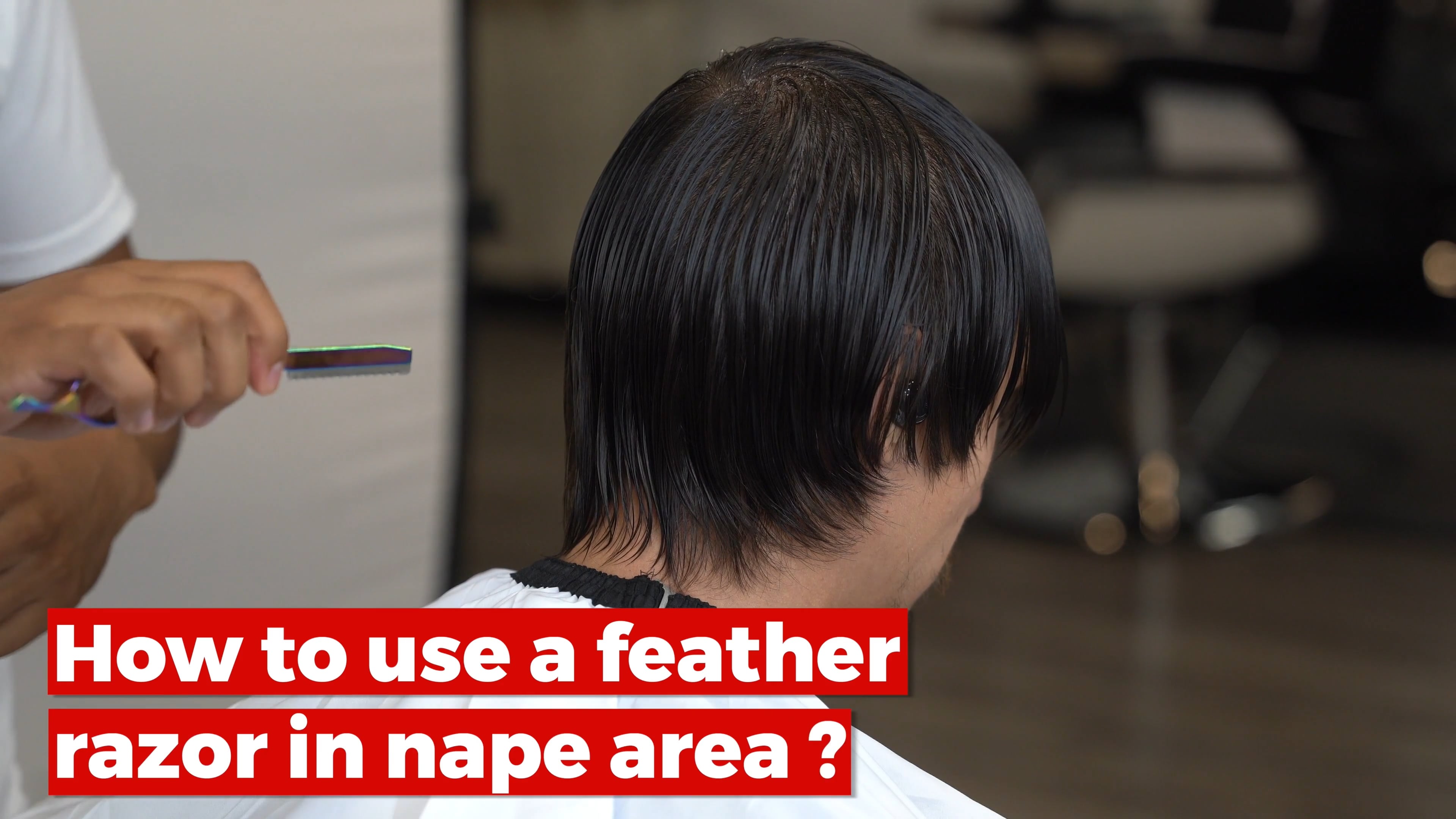 How to Use a Feather Razor in Nape Area