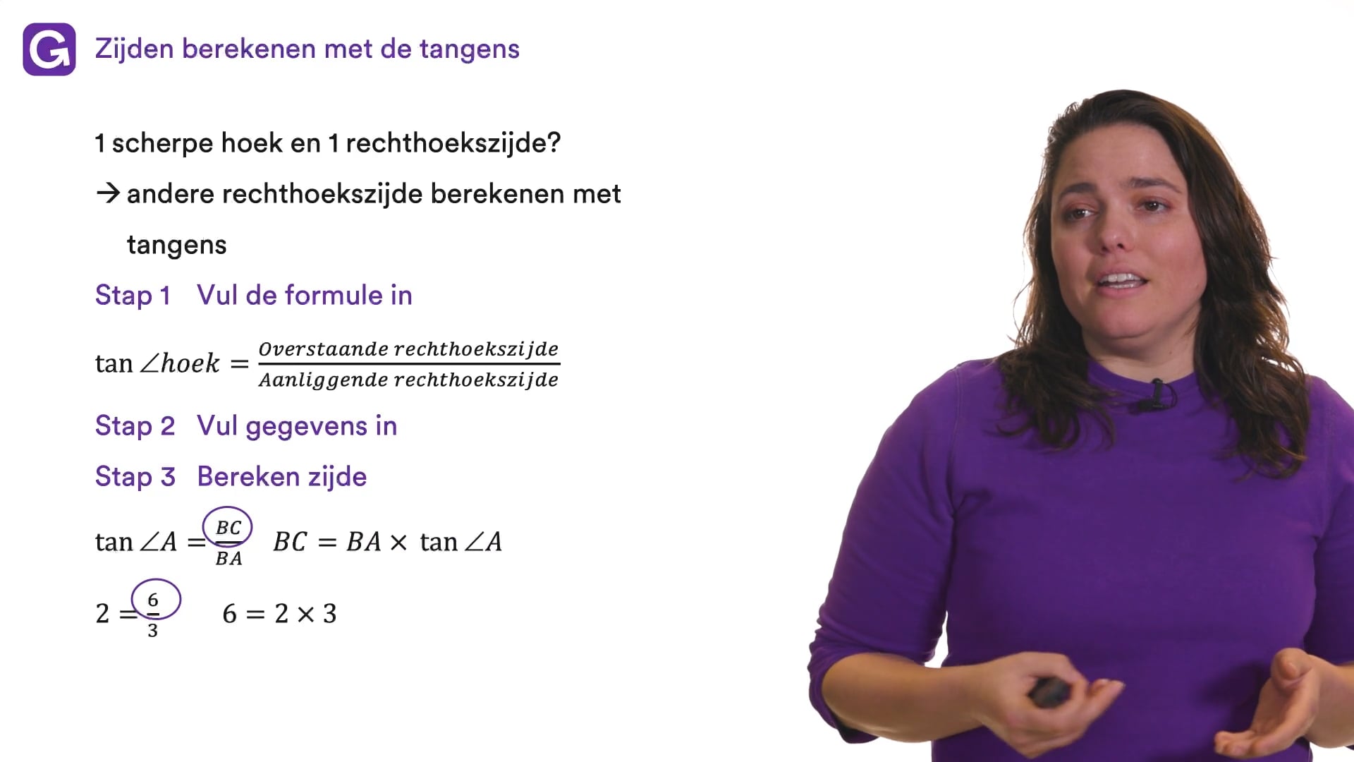 Zijden berekenen met de sinus, cosinus of tangens oefenen | StudyGo