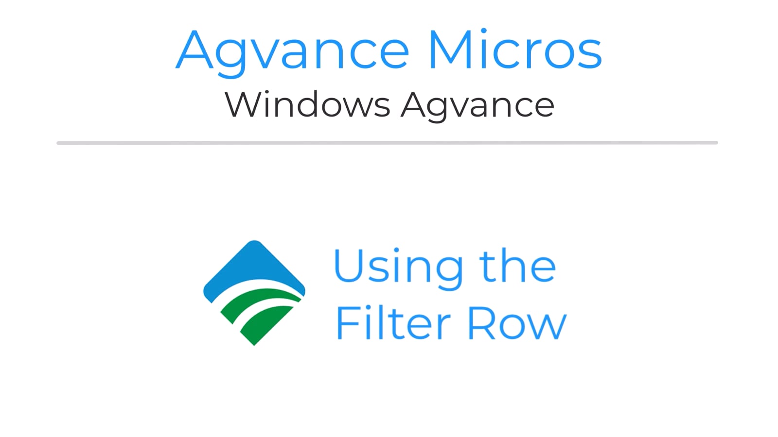 Using the Filter Row Micro