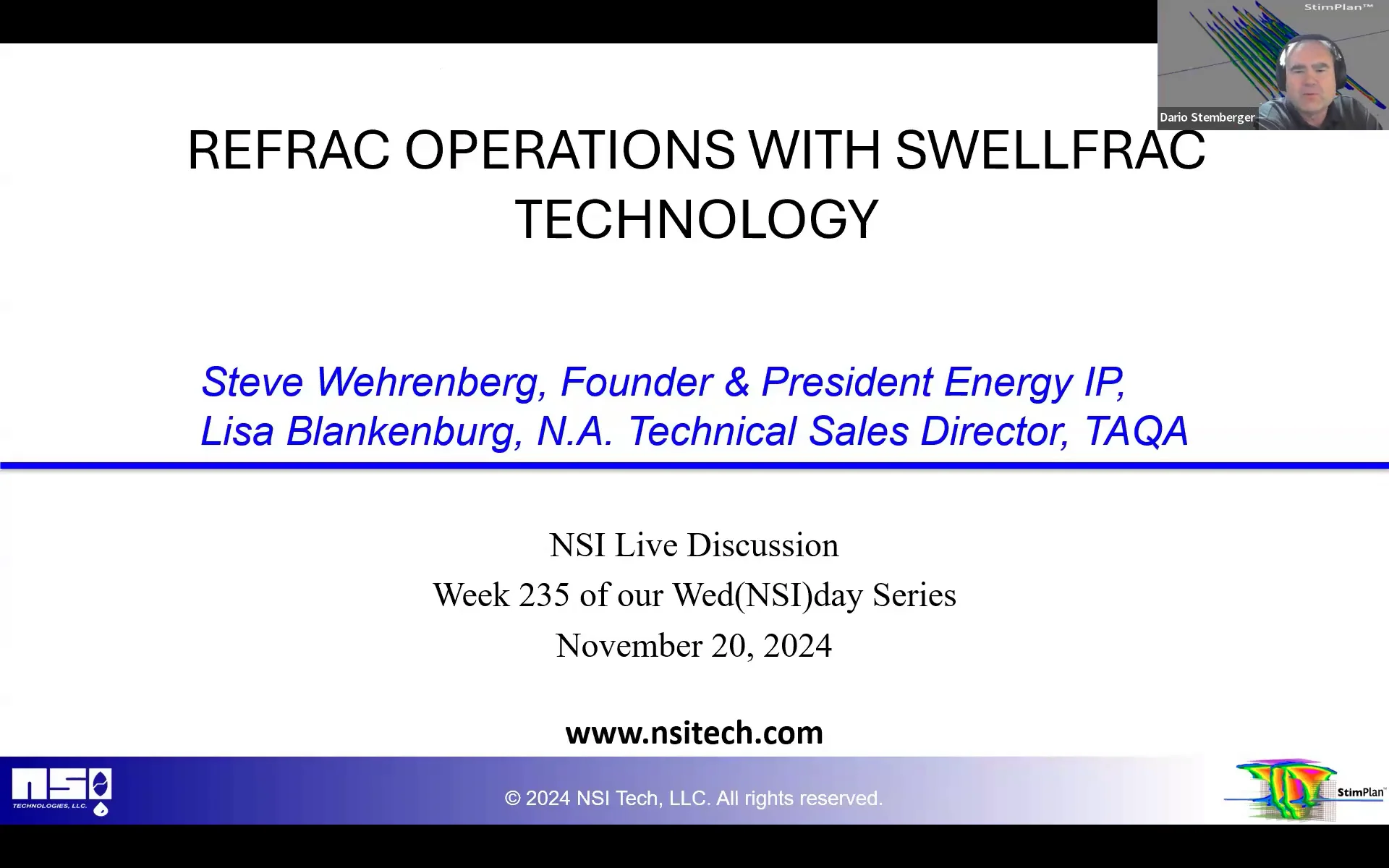 Wed(NSI)day - 11/20/24 - Advancing Refrac Operations & More, with Swell ...