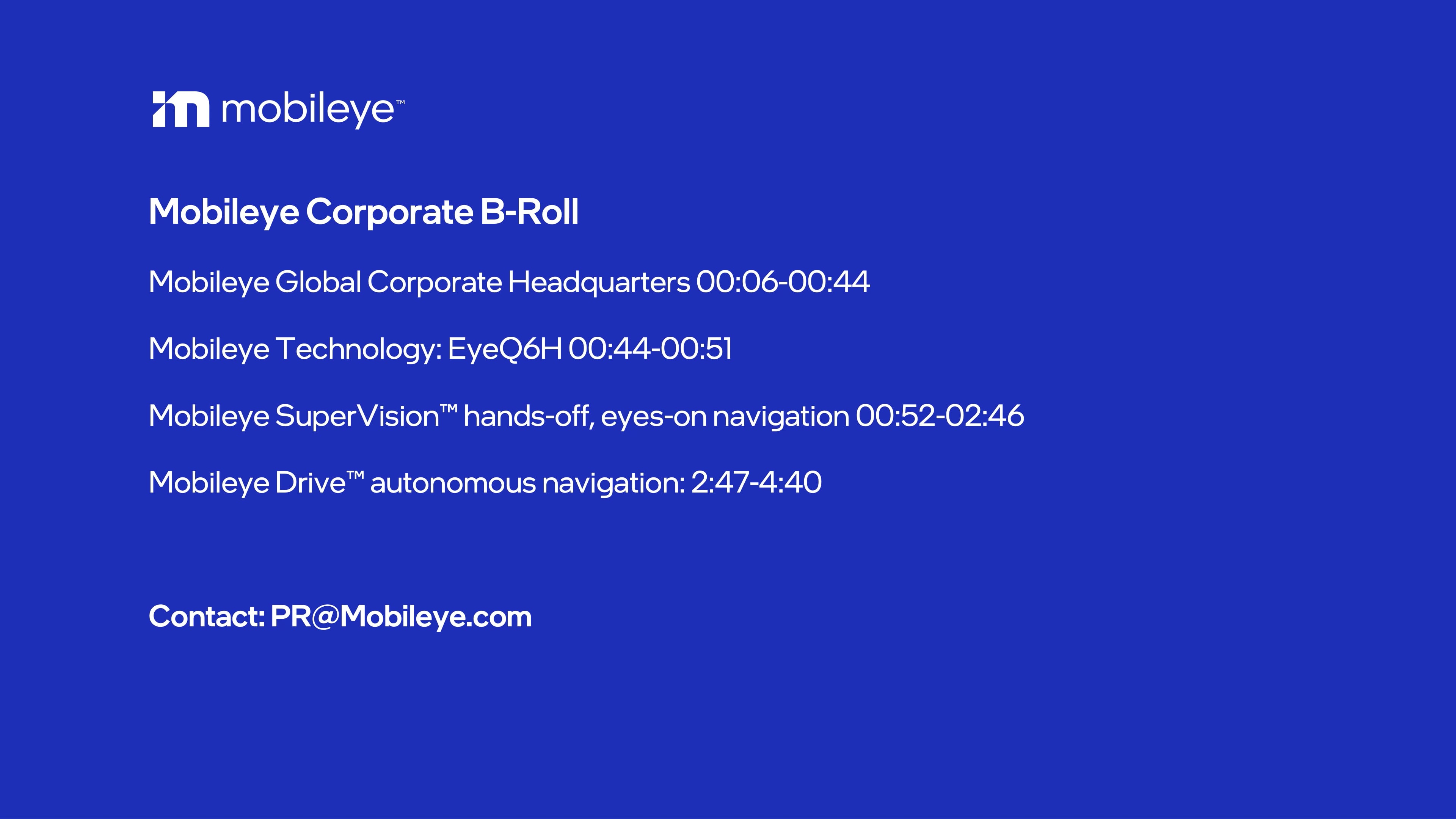 Mobileye at CES 2025 | Mobileye Press Kit