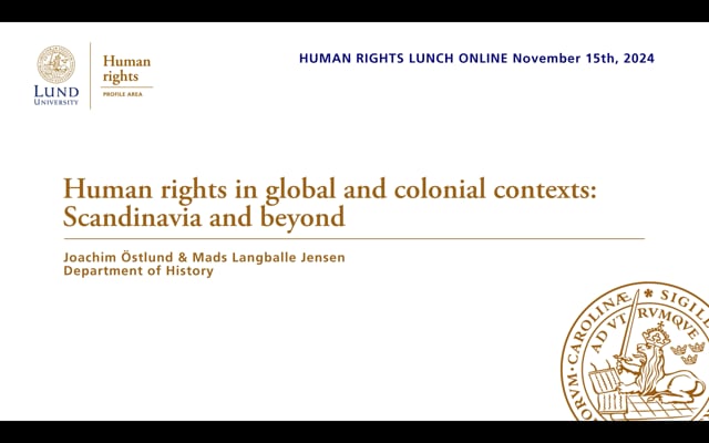 Human Rights Lunch Online 15/11/2024: Human Rights in Global and ...