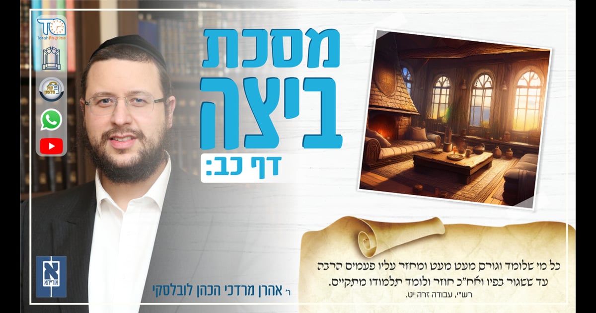 R' Aron Mordechai Lubelsky | Beitzah Daf 22b - Oraysa