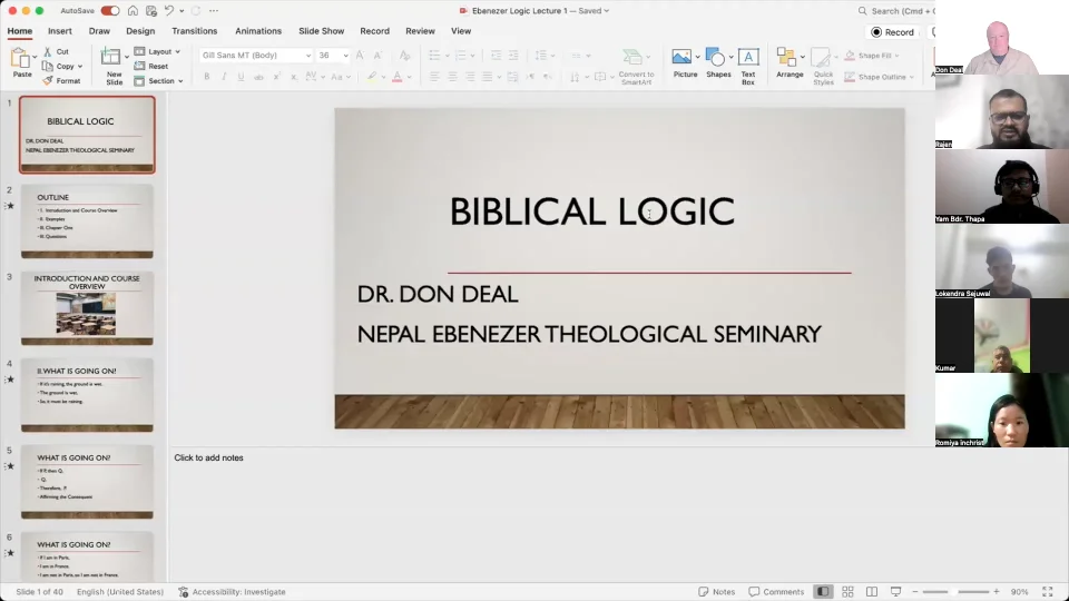 Ebenezer Biblical Logic Lecture 1