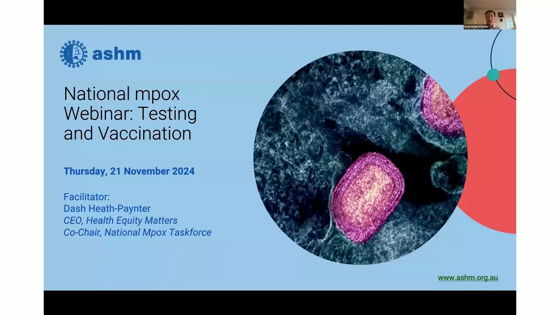 National mpox webinar: Testing and Vaccination