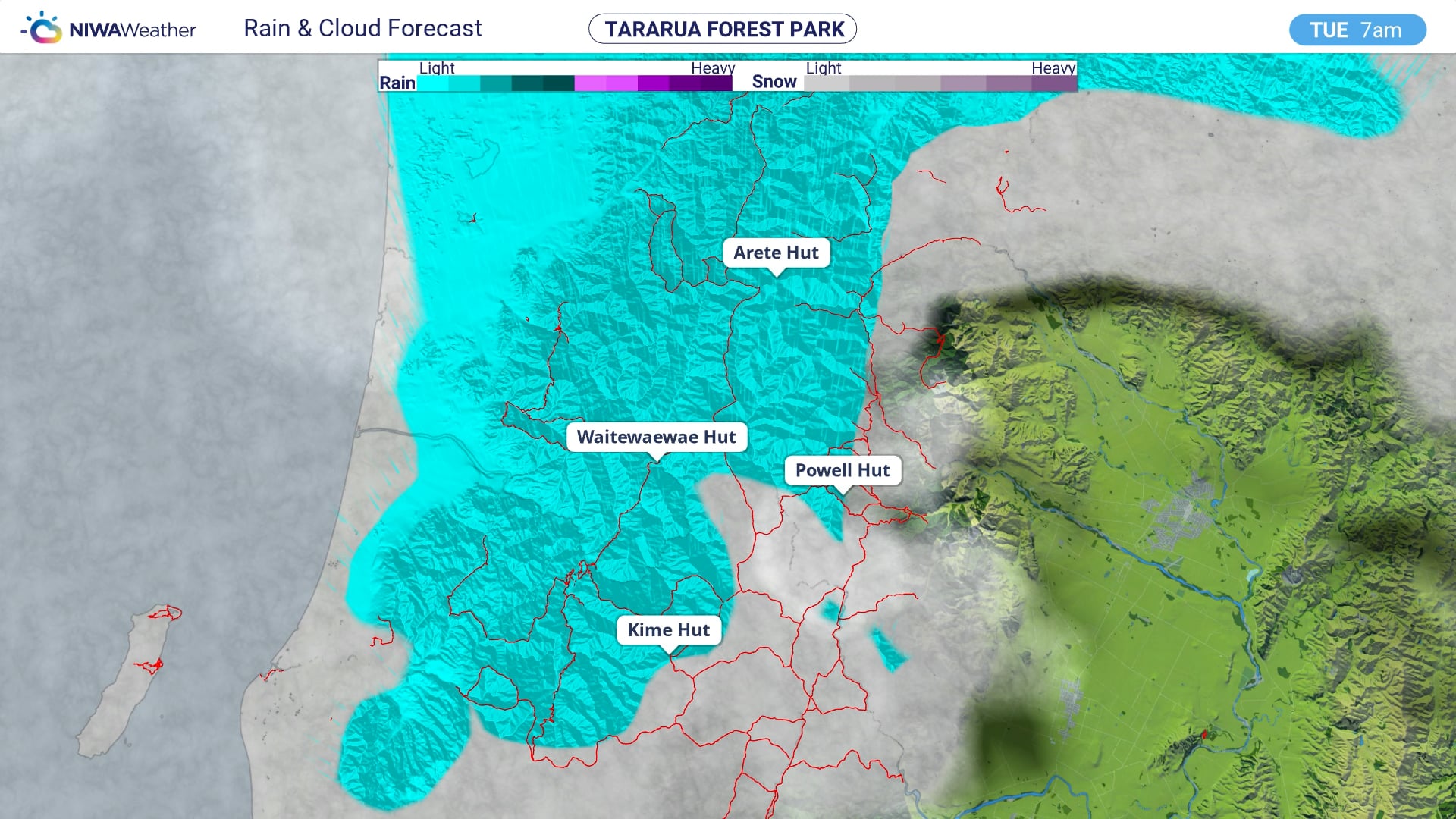 Tararua Forest Park Weather Outlook