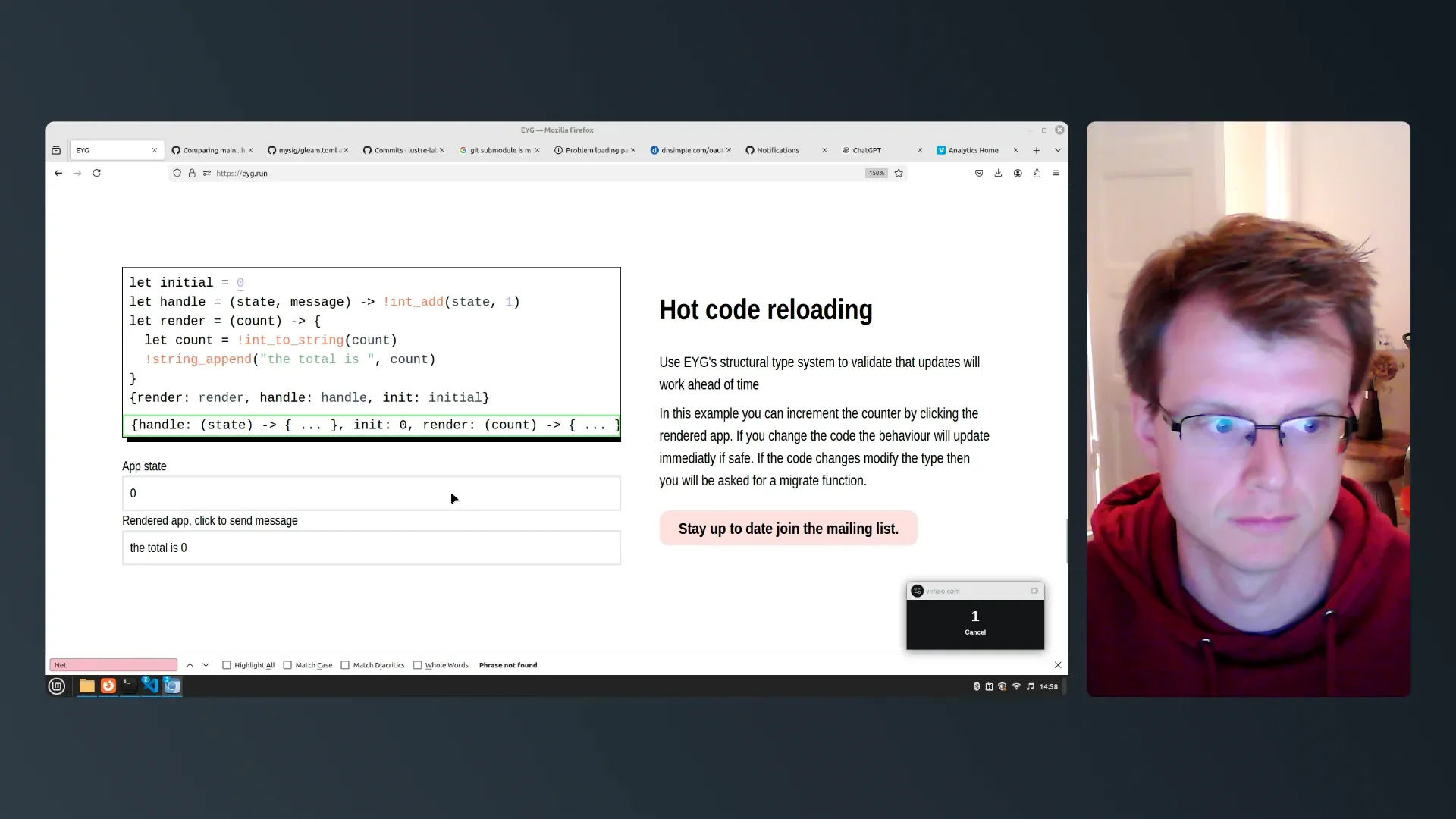11/25/2024, type safe code reloading