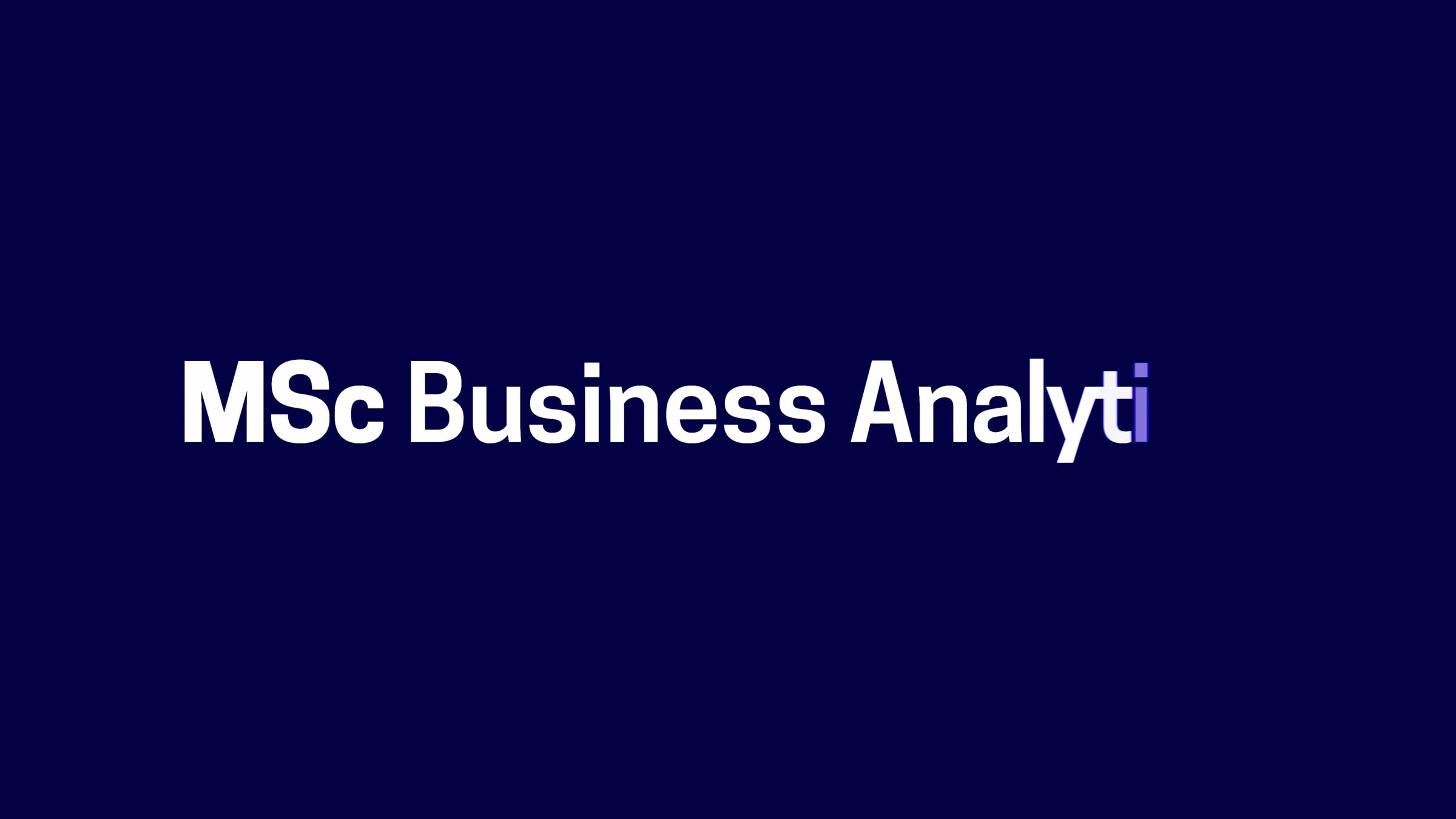 MSc Business Analytics