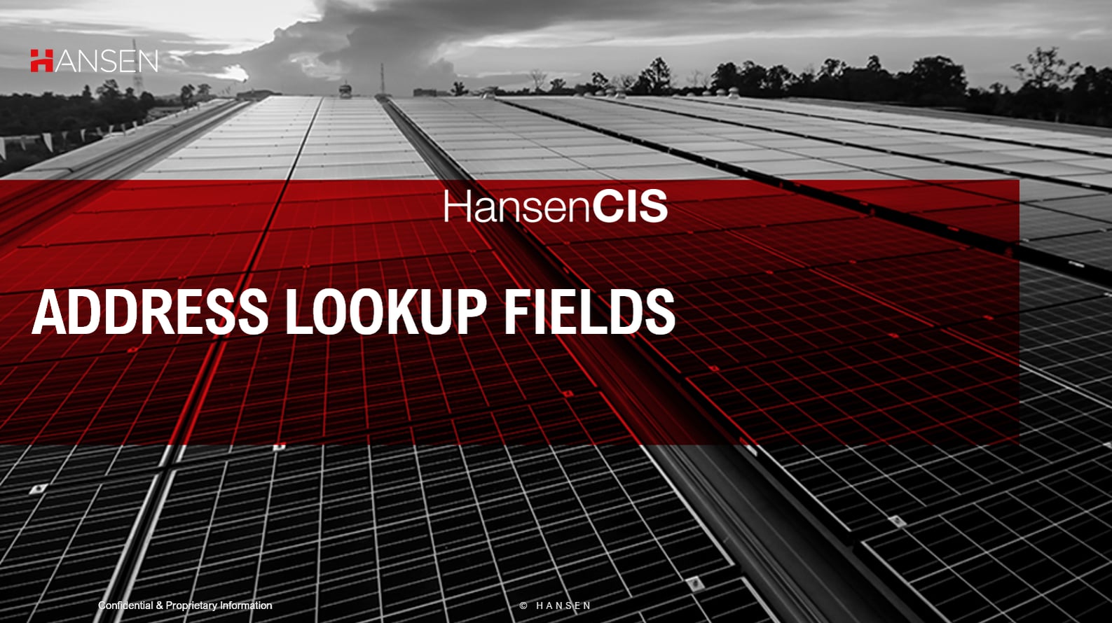 Hansen CIS for Energy Retailers - Address Lookup fields