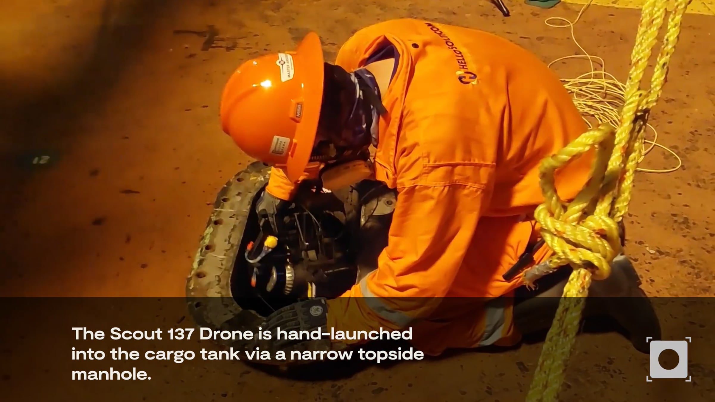 Scout 137 Drone in FPSO Cargo Tank tank inspection, 100% BVLOS, no human entry