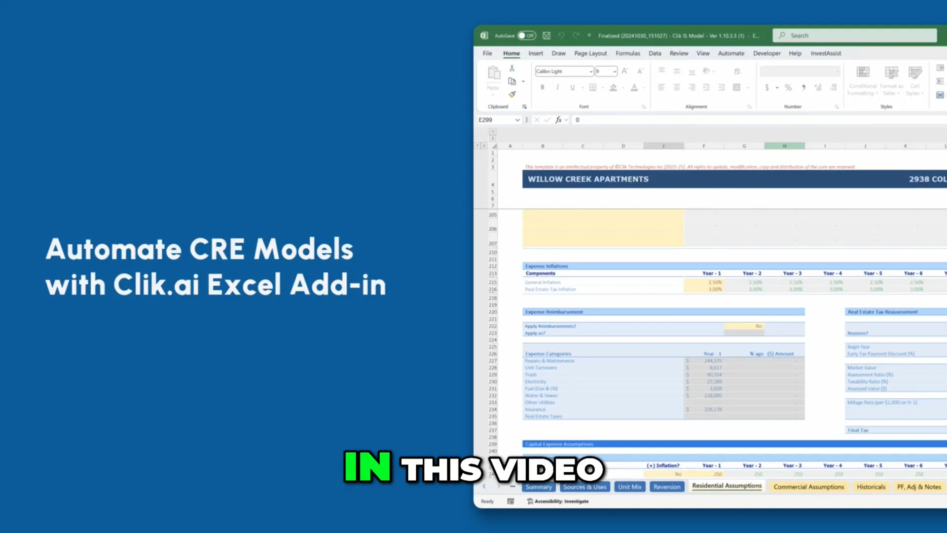 Automate CRE Excel Models with Clik.ai Add-in
