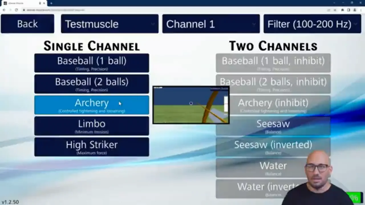 eSense EMG 1 Channel Muscle Biofeedback Additional Exercise - Archery