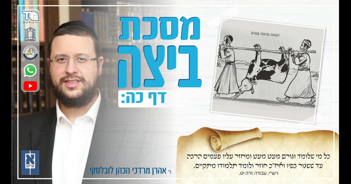 R' Aron Mordechai Lubelsky | Beitzah Daf 25b - Oraysa