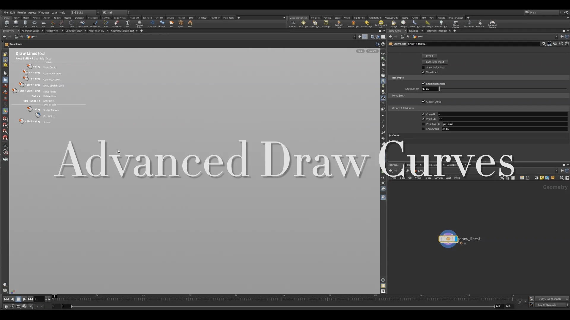 Houdini Advanced Draw Curves Tool