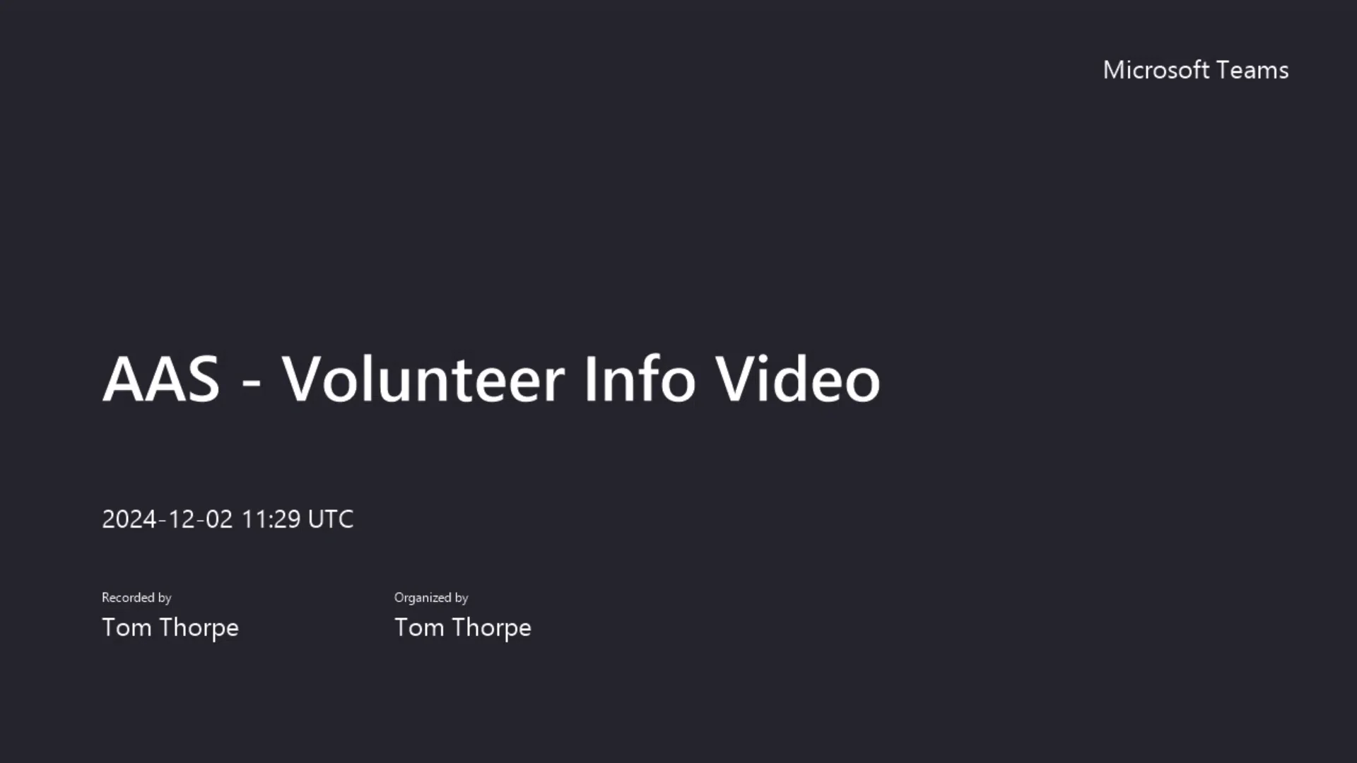 AAS2024 - Volunteer Information & Training Video