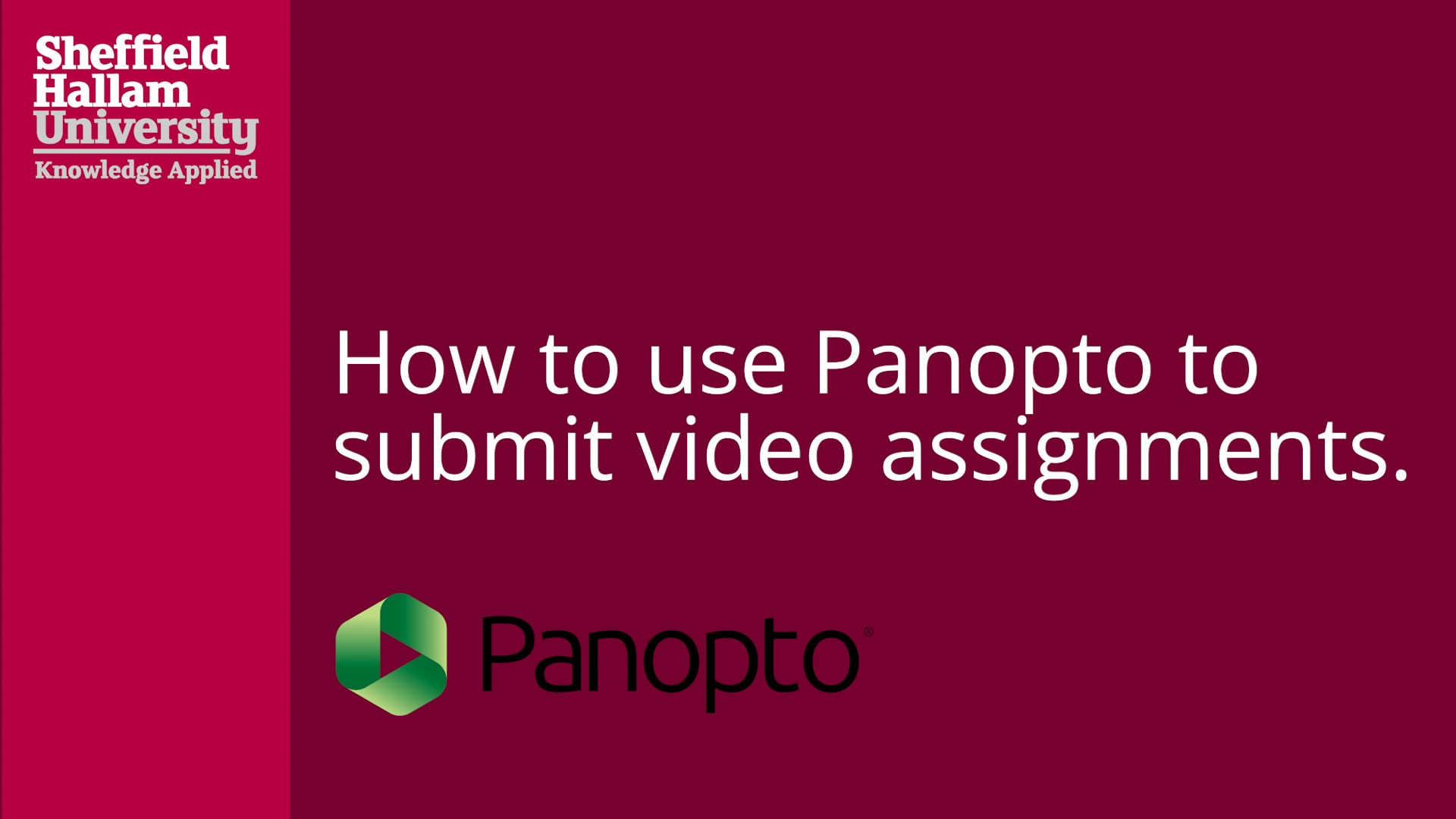 Using Panopto to submit video