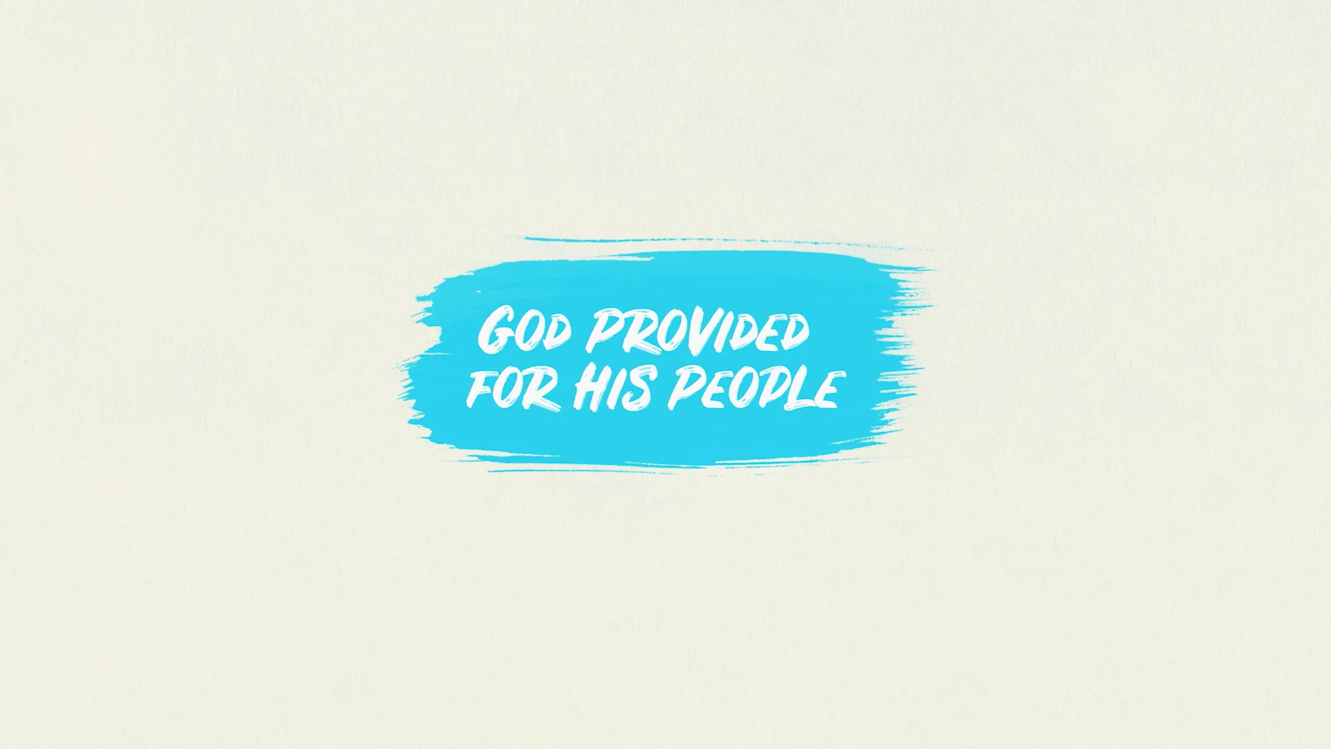 Dec15 - God Provided for His People