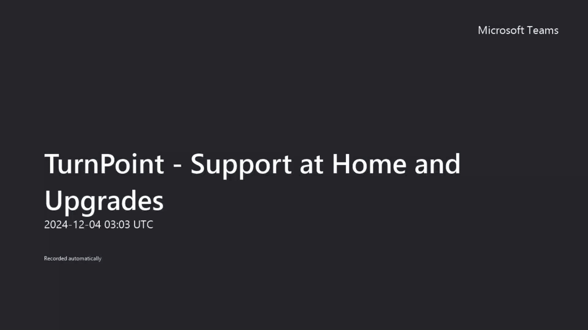 TurnPoint - Support at Home and Upgrades