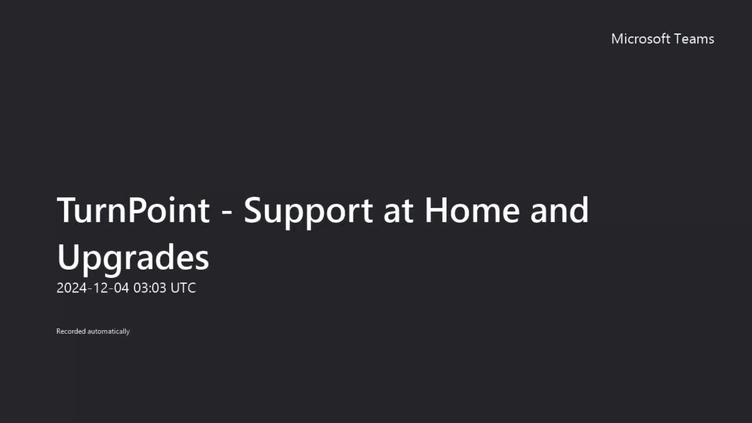 TurnPoint - Support at Home and Upgrades