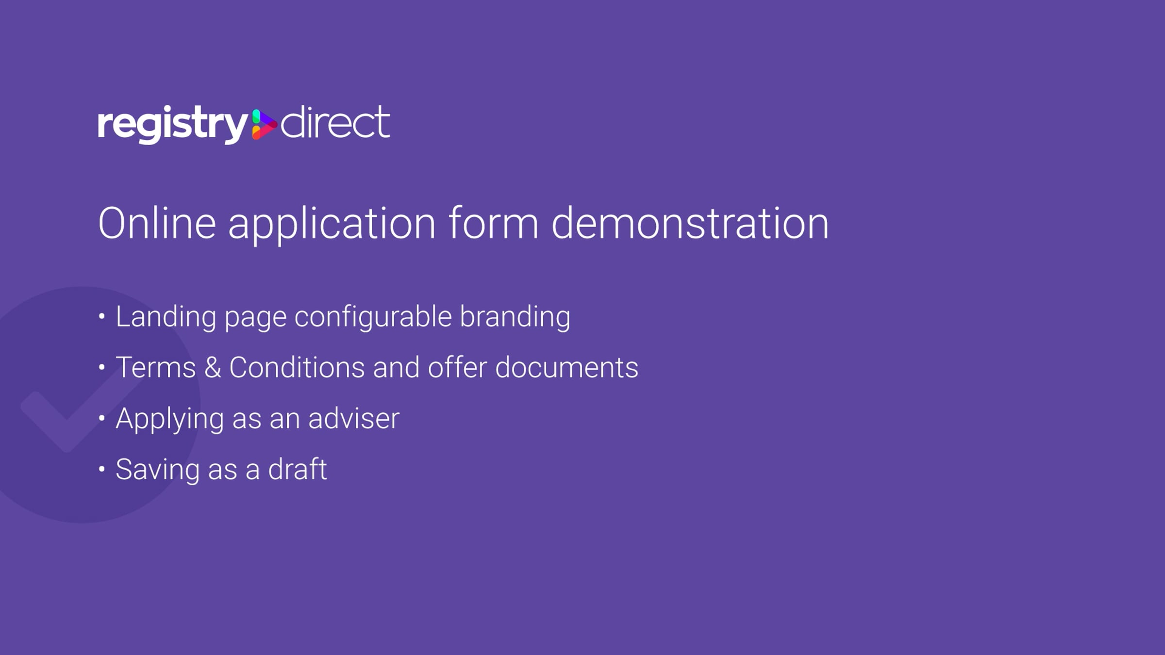 Online application form upgrade demo
