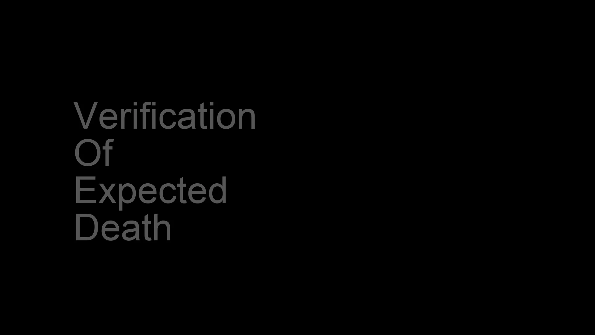 Verification by nurse of expected death - 2025