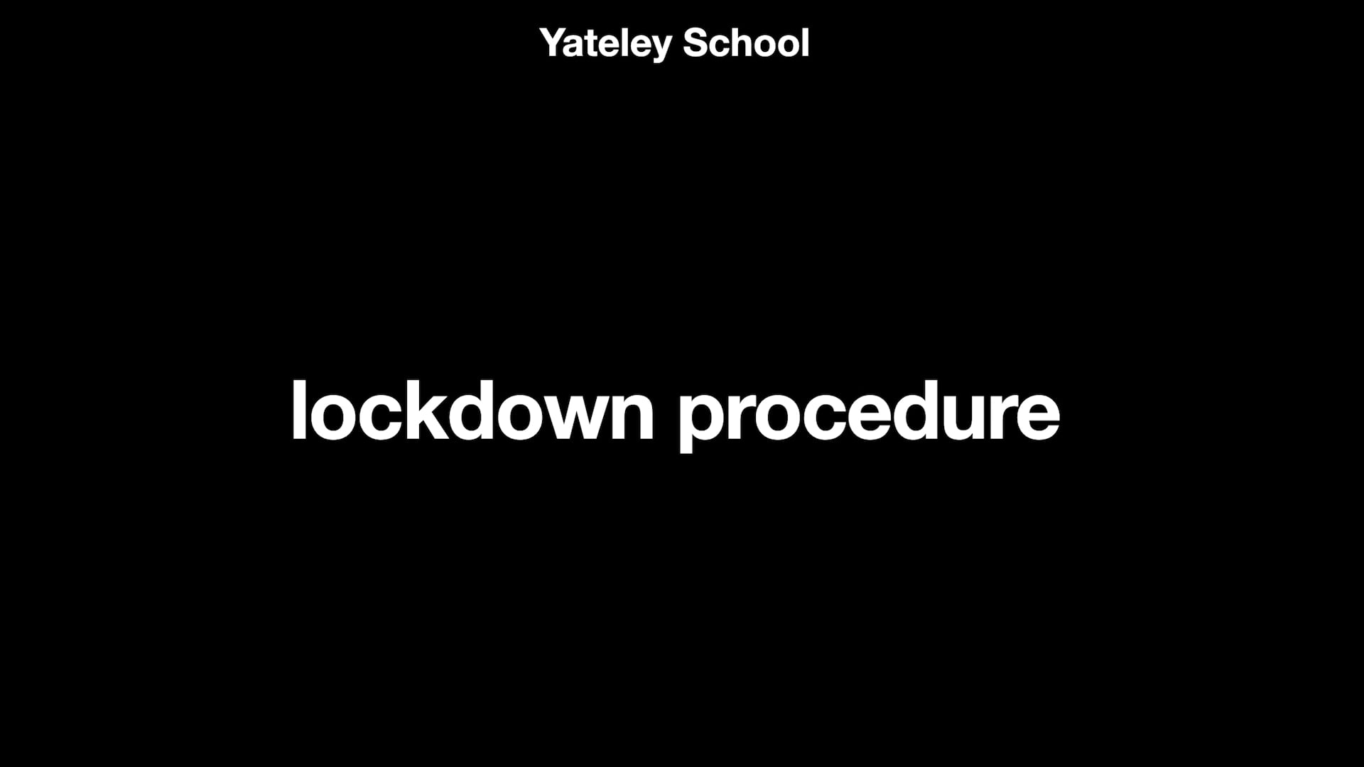 LOCKDOWN PROCEDURE FILM