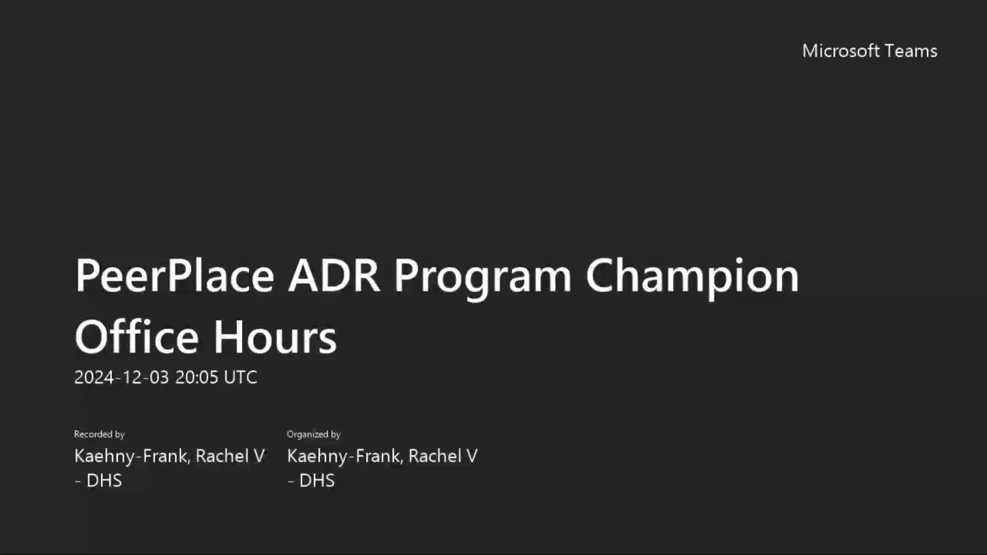 PeerPlace ADR Program Champion Office Hours-2024-12-03