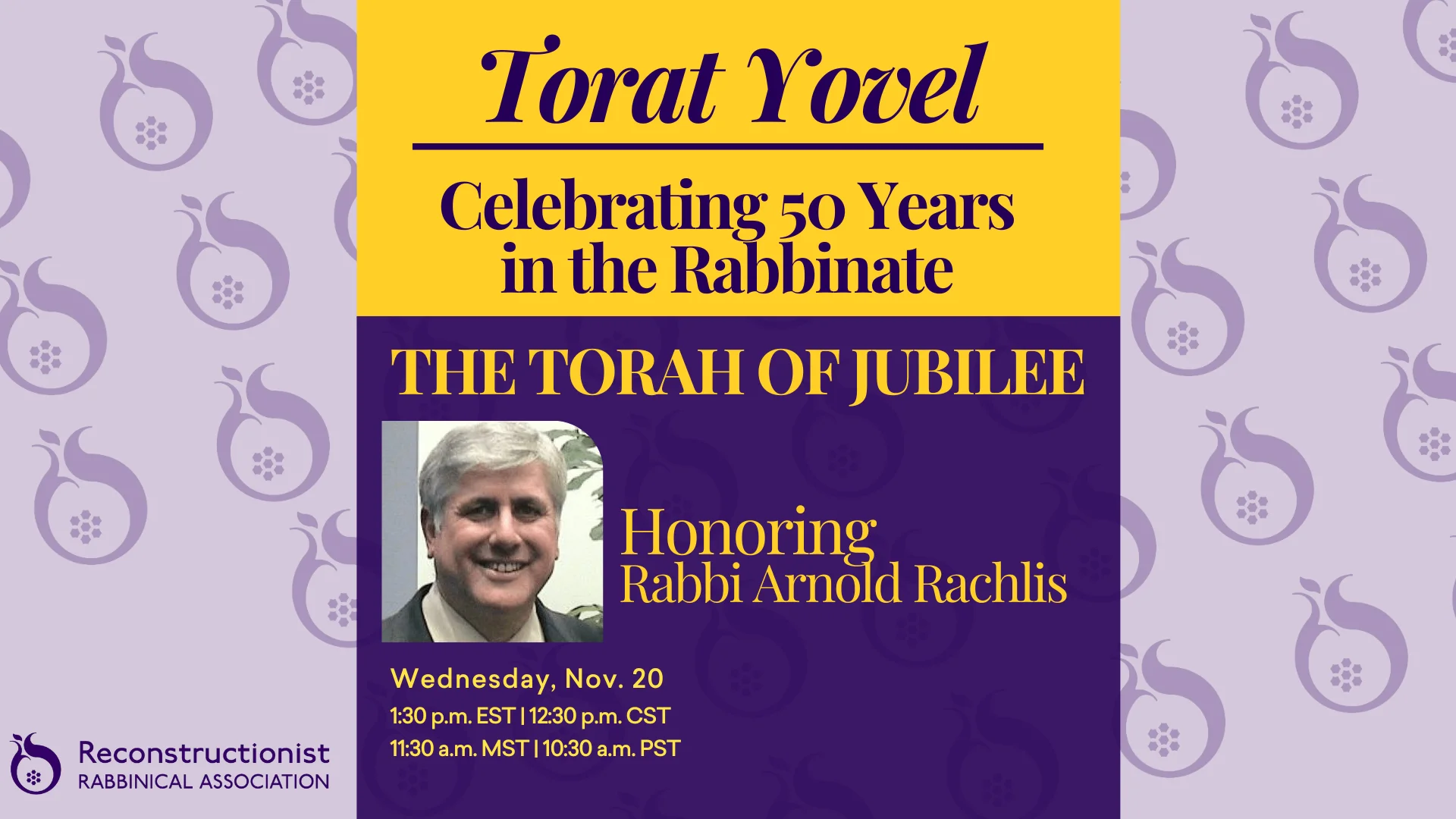 Torat Yovel Honoring Rabbi Arnold Rachlis