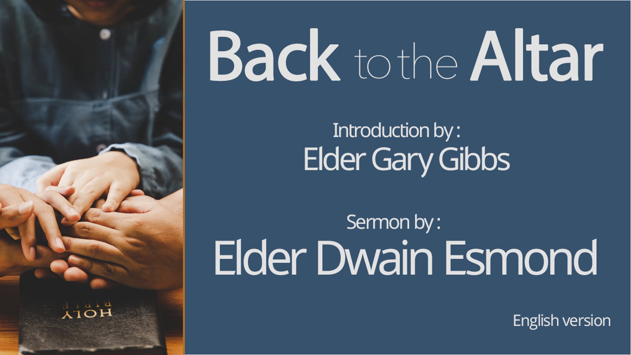 "Back to the Altar" by Dwain Esmond - English