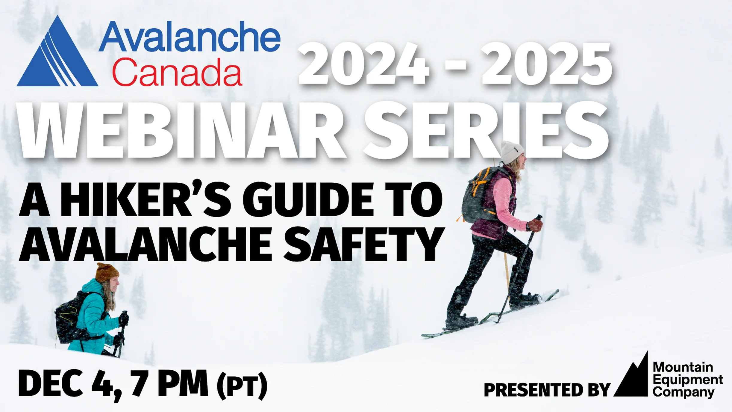 Avalanche Canada Webinar - A Hiker's Guide to Avalanche Safety, December 4 2024