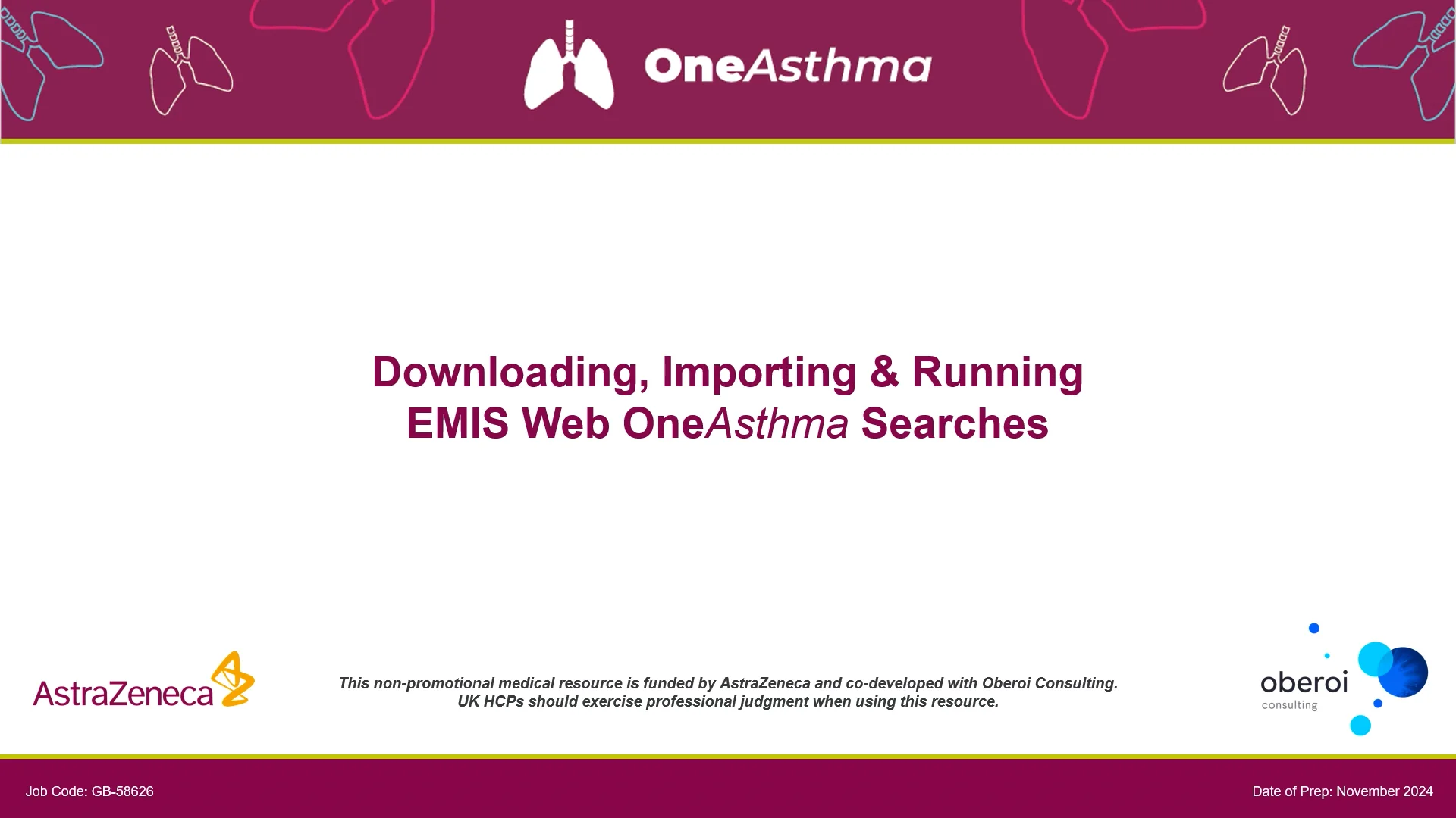 GB-62939 - EMIS Web - Downloading, Importing and Running the One Asthma ...