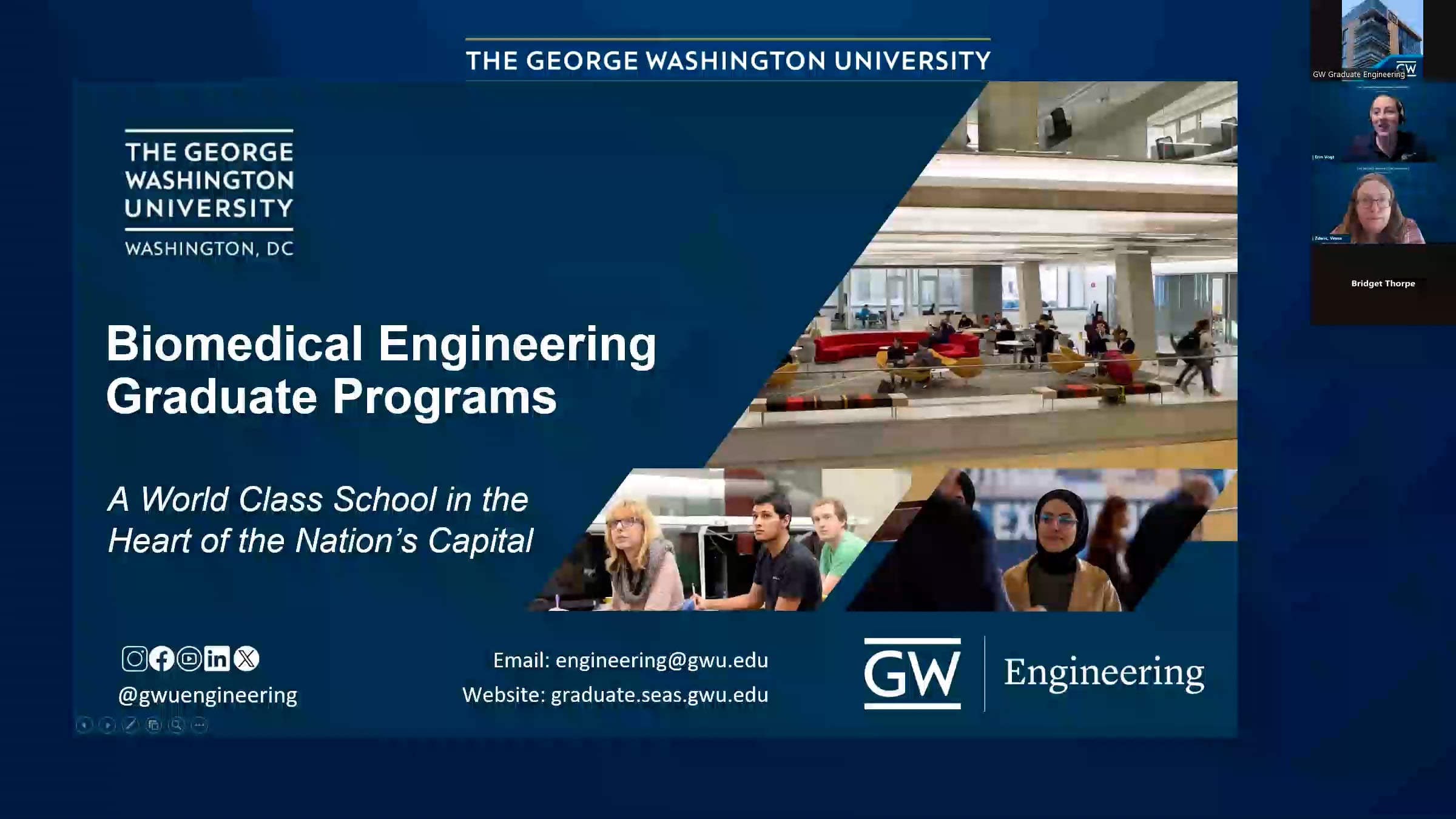 GW Engineering Virtual Information Session Department of Biomedical Engineering