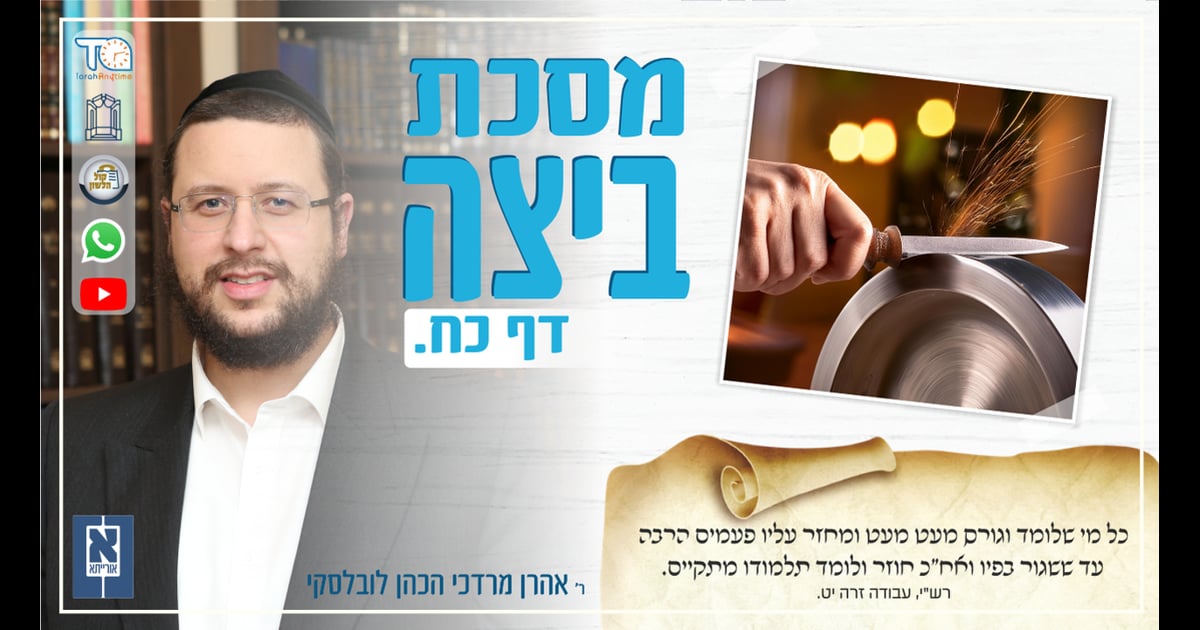 R' Aron Mordechai Lubelsky | Beitzah Daf 28a - Oraysa