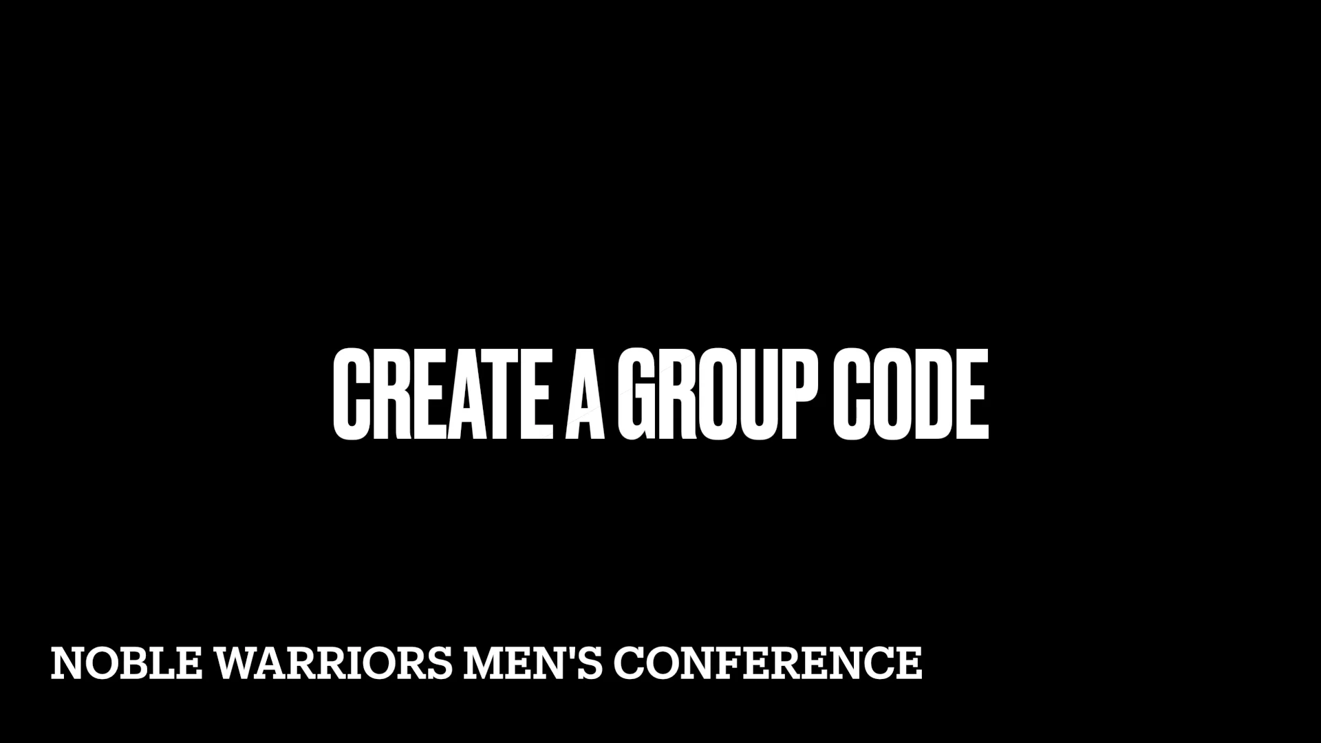 NW 2025 Mens Conference Creating a Group Code