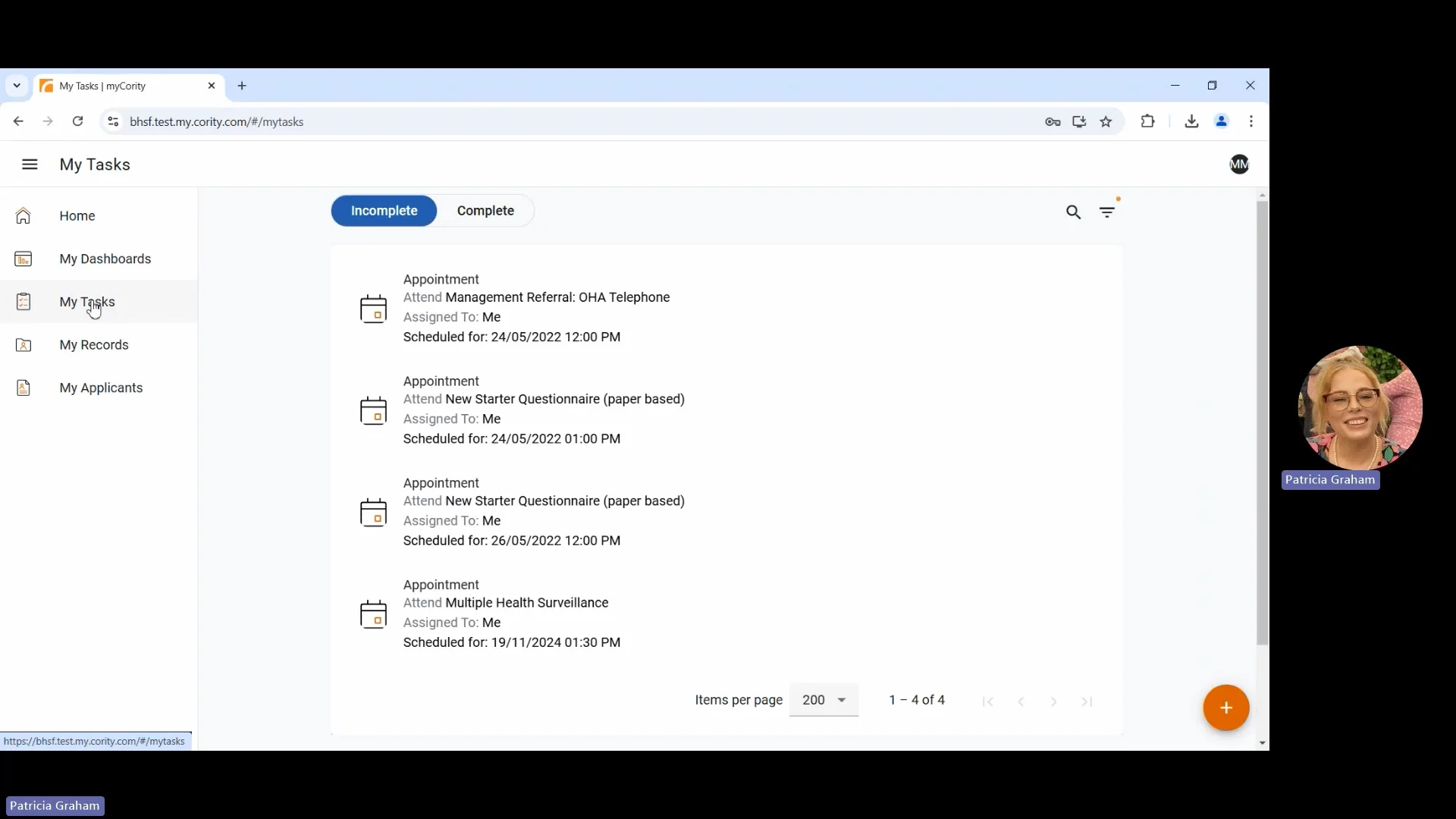 My Cority - How to view management referral outcome reports