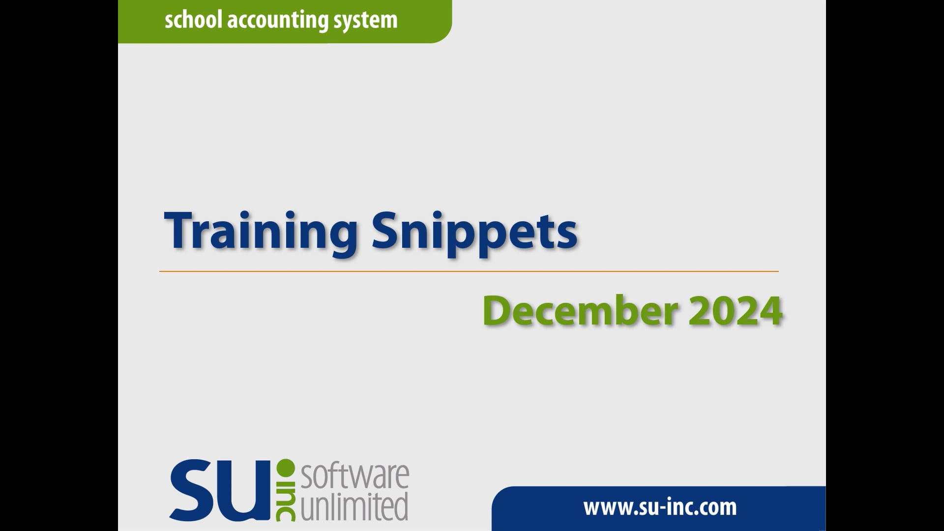 Training Tutorials - Training Snippets-December 2024 on Vimeo