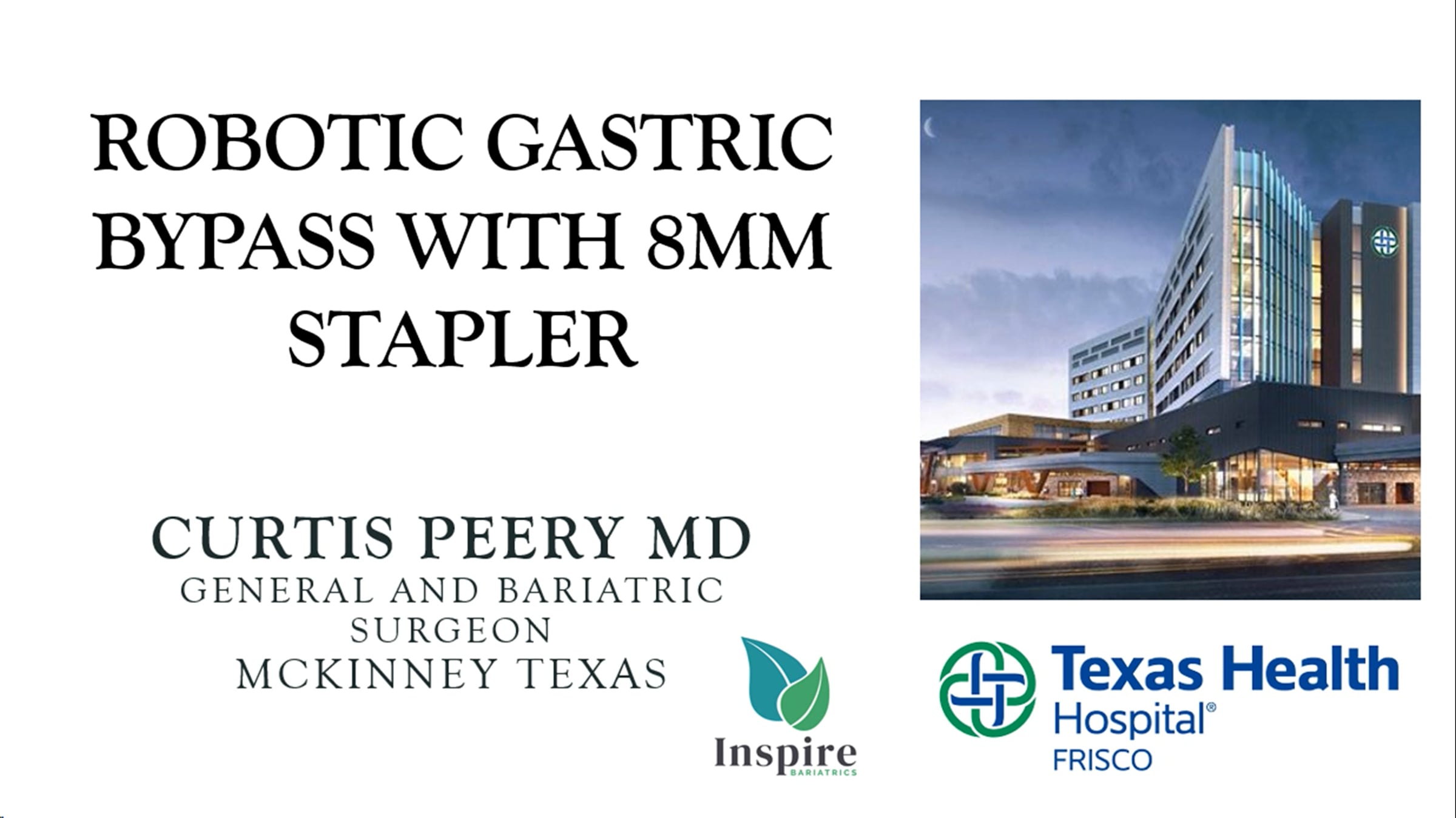 Robotic Gastric Bypass with SureForm30 8mm Stapler