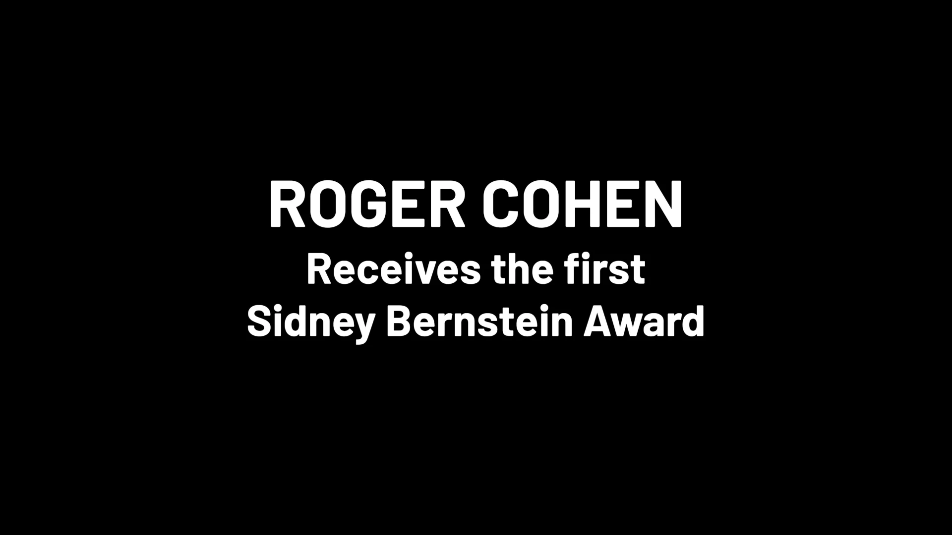 Sidney Bernstein Award 2024