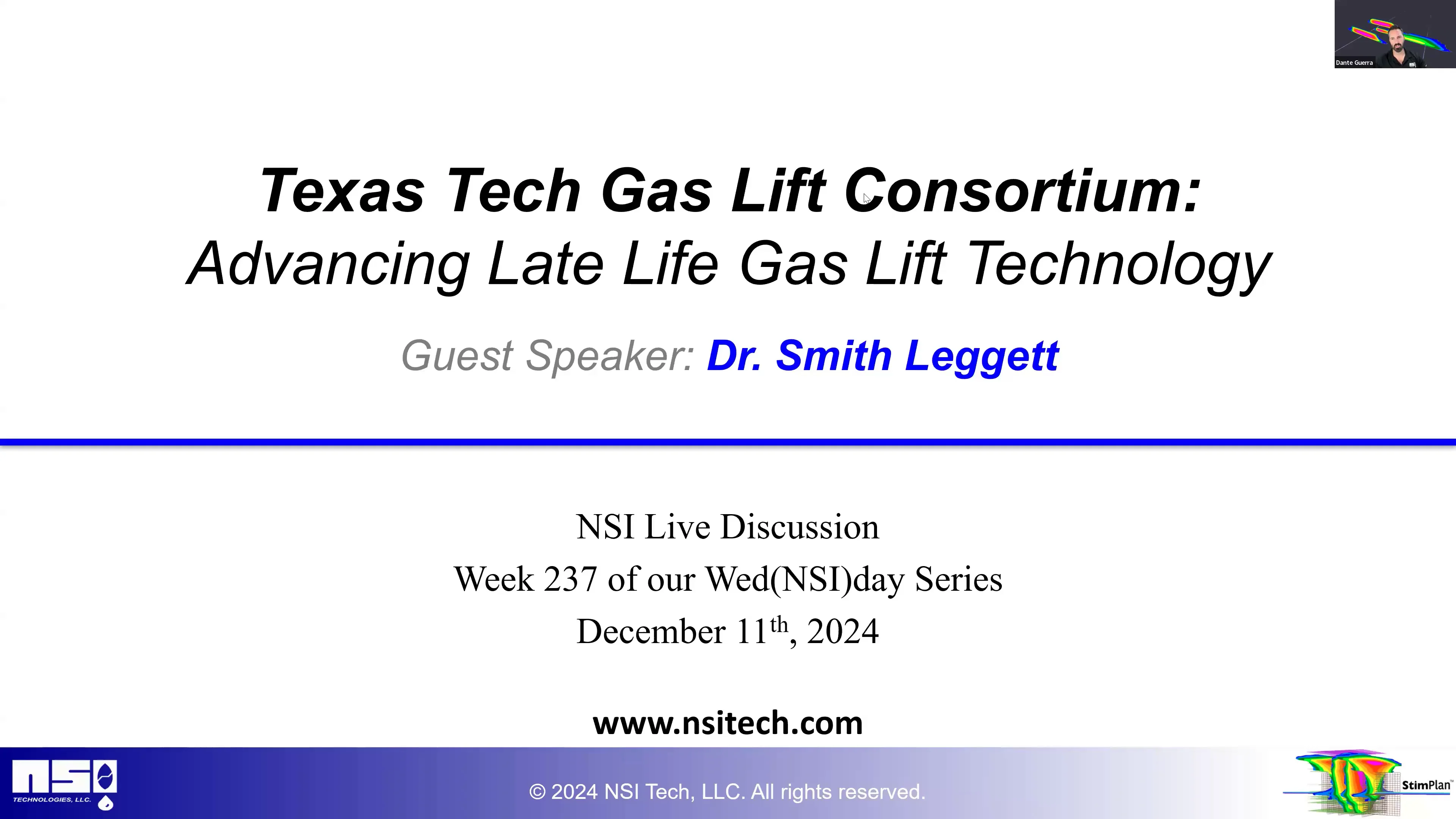 Wed(NSI)day - 12/11/24 - Texas Tech Gas Lift Consortium: Advancing Late ...