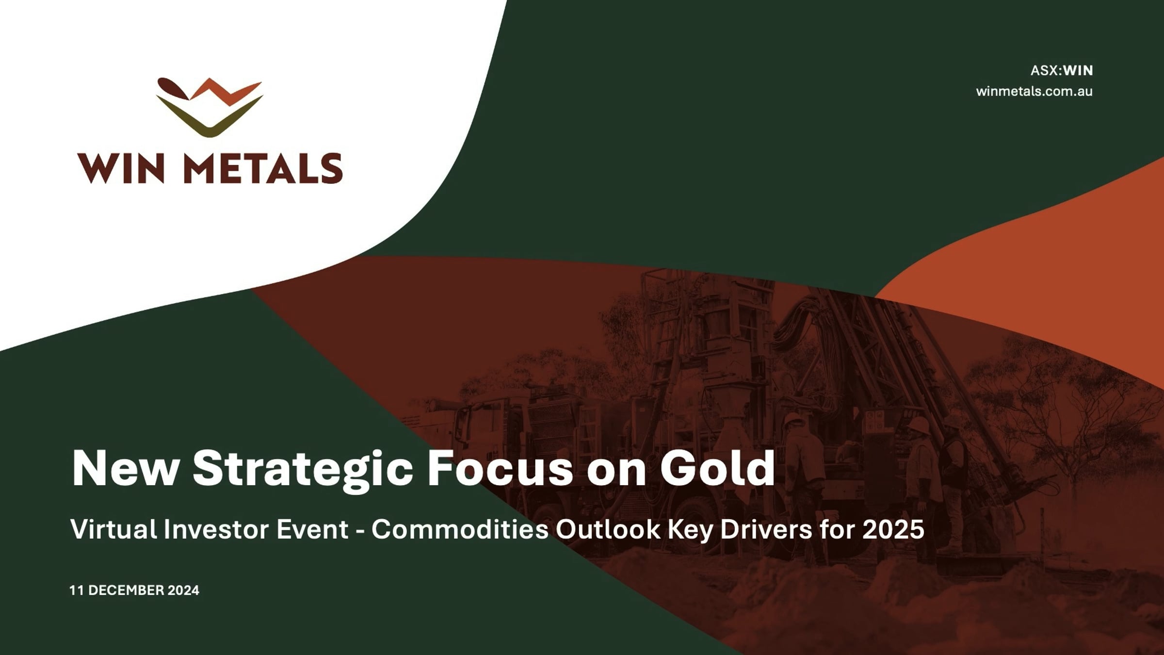 WIN Metals (ASX: WIN) | New Strategic Focus on Gold
