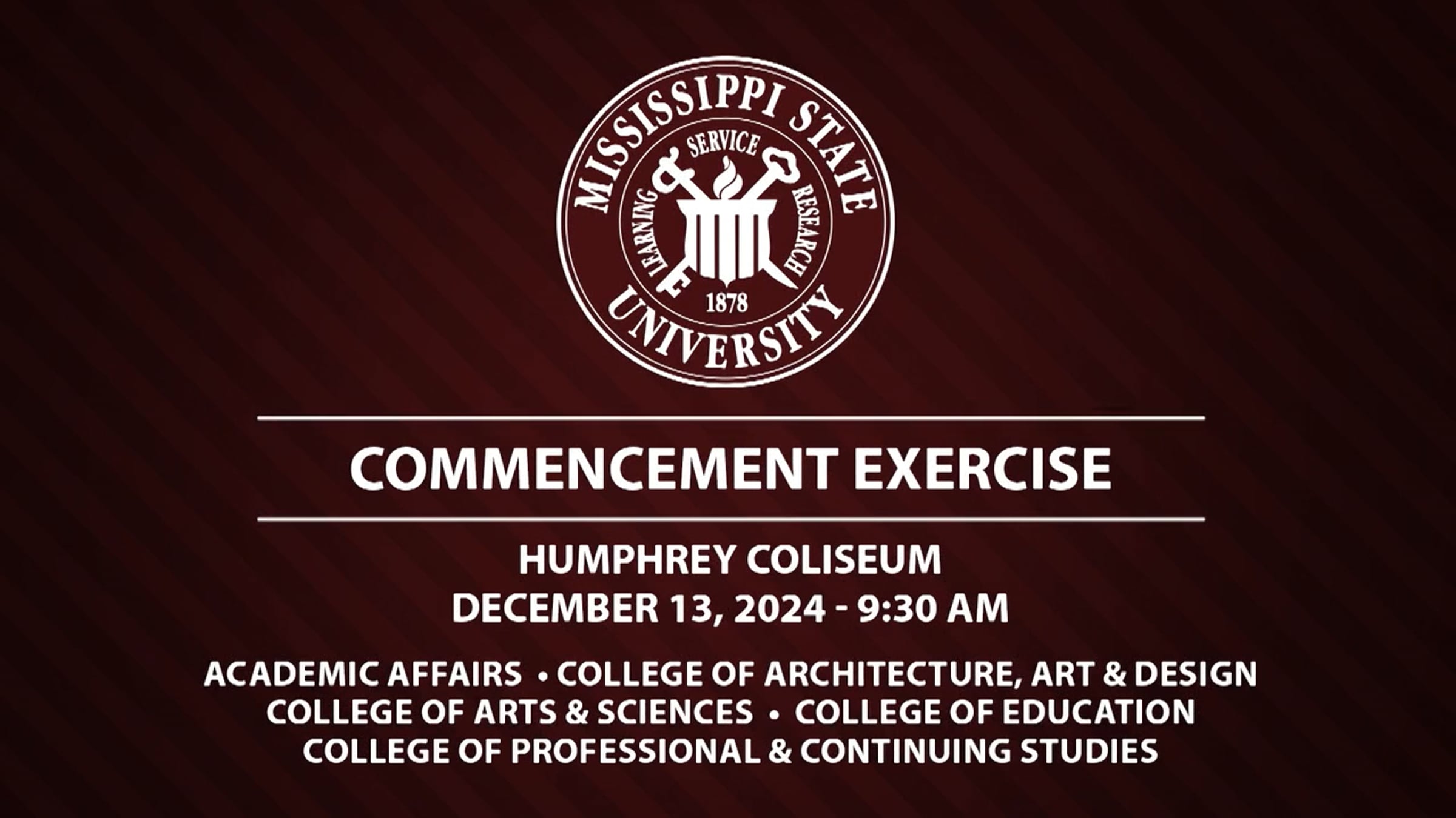 MSU Fall Commencement - 9:30a December 13th, 2024