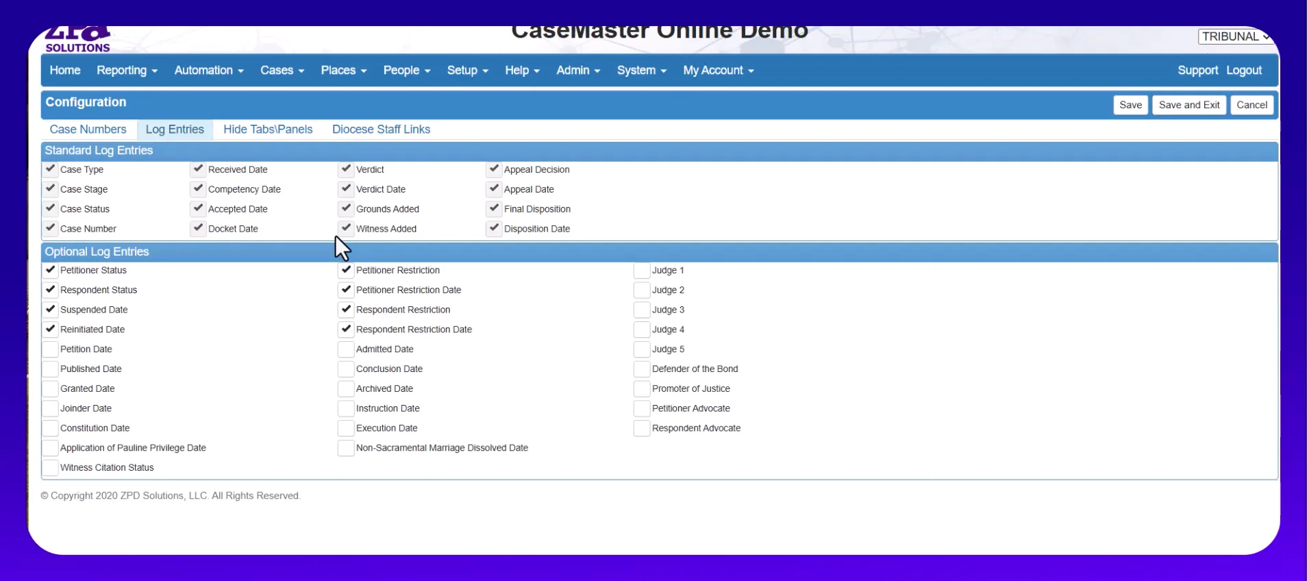 CMO Setup Configuration