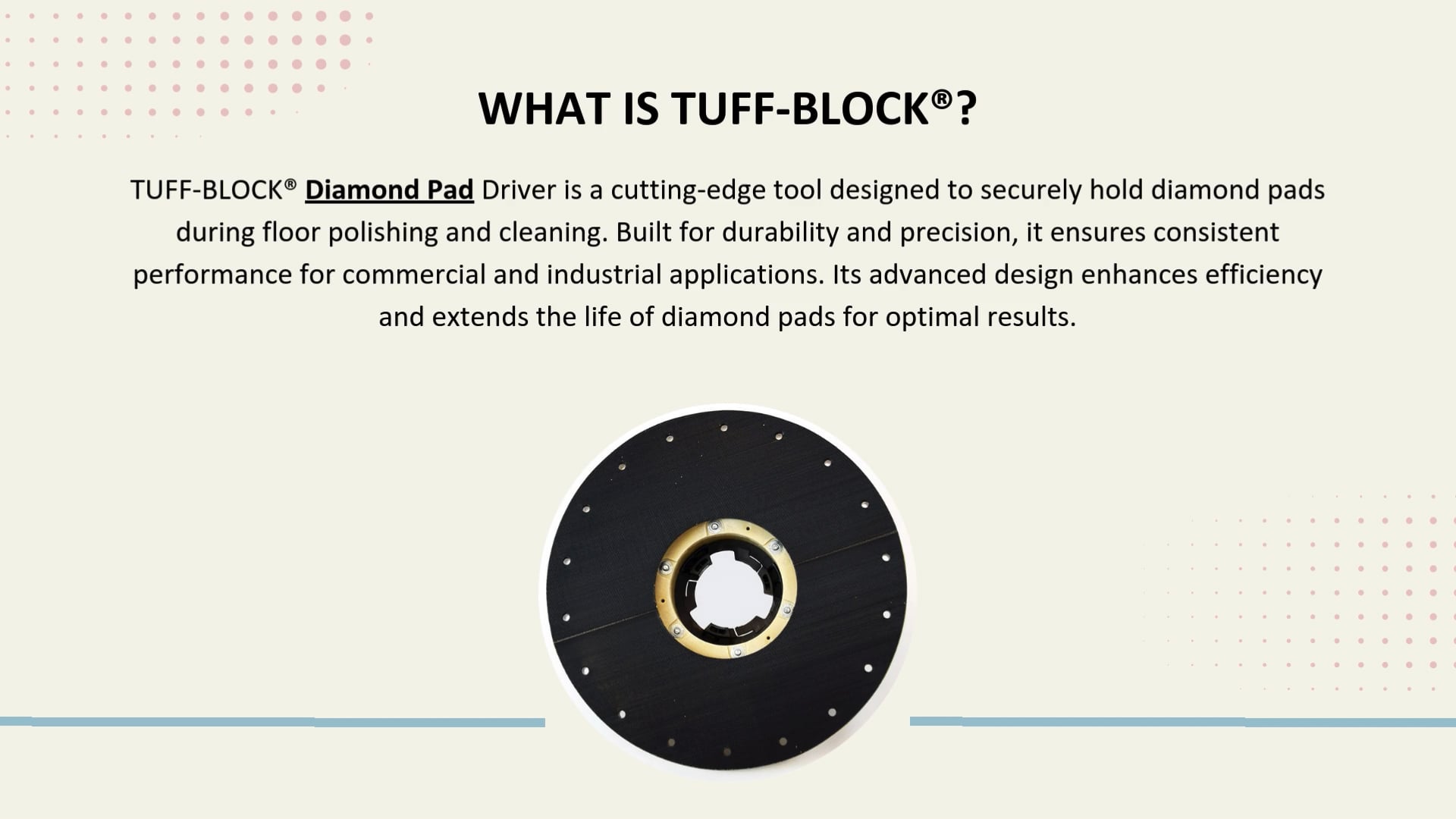 TUFF-BLOCK® Diamond Pad Driver with Velcro® Face & Neoprene Pad - The ...