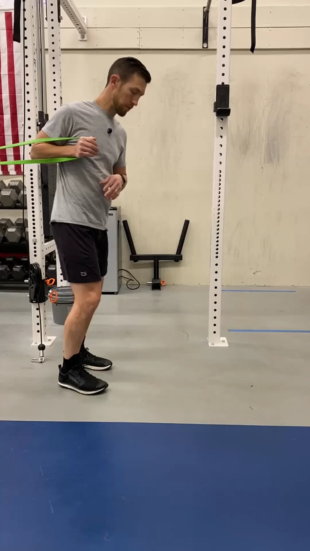 Single Leg Jump Band Single Arm Press Pump - Band and Stance Leg ...
