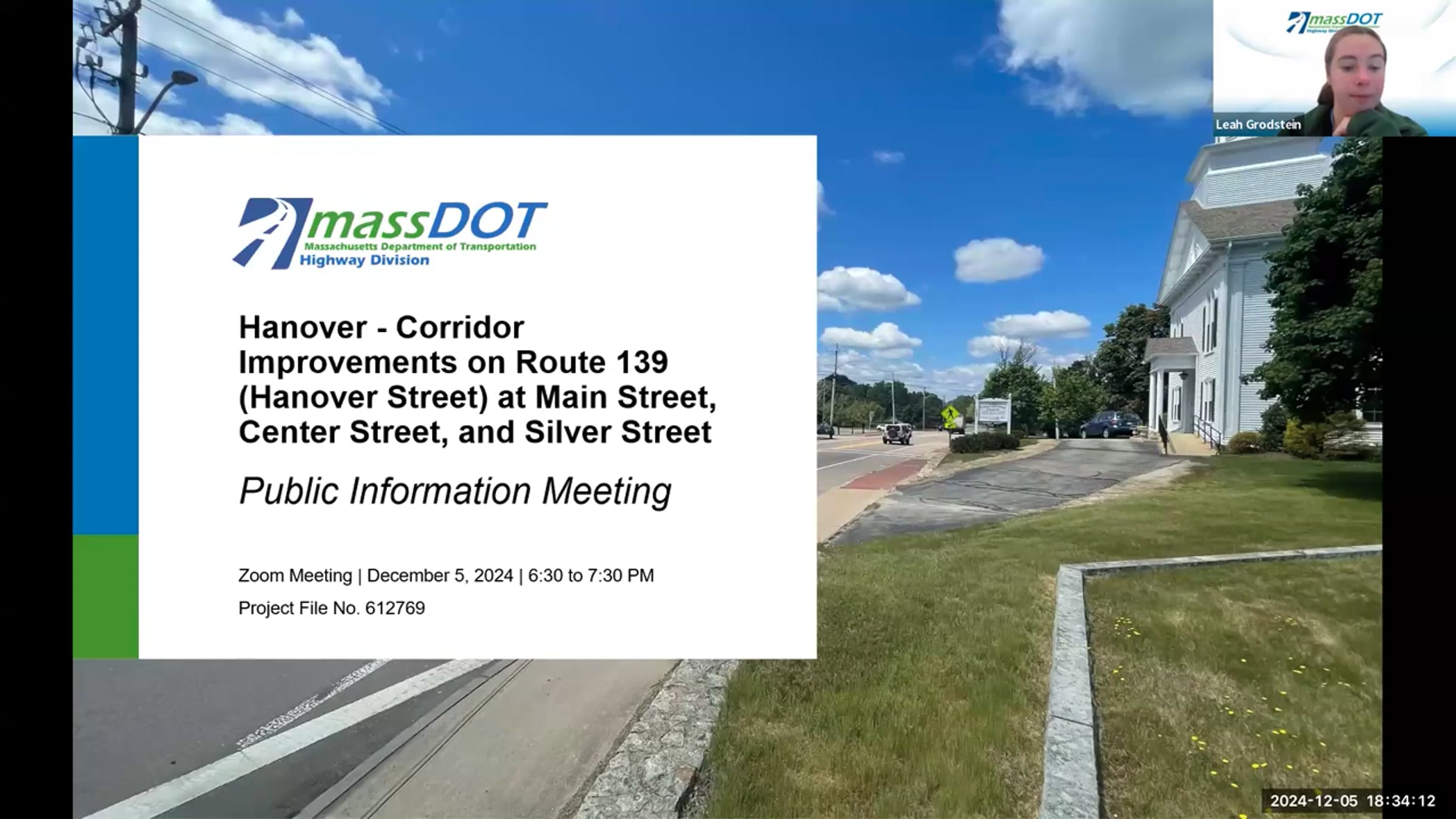 Hanover - Corridor Improvements on Route 139 (Hanover Street), 12/5/24